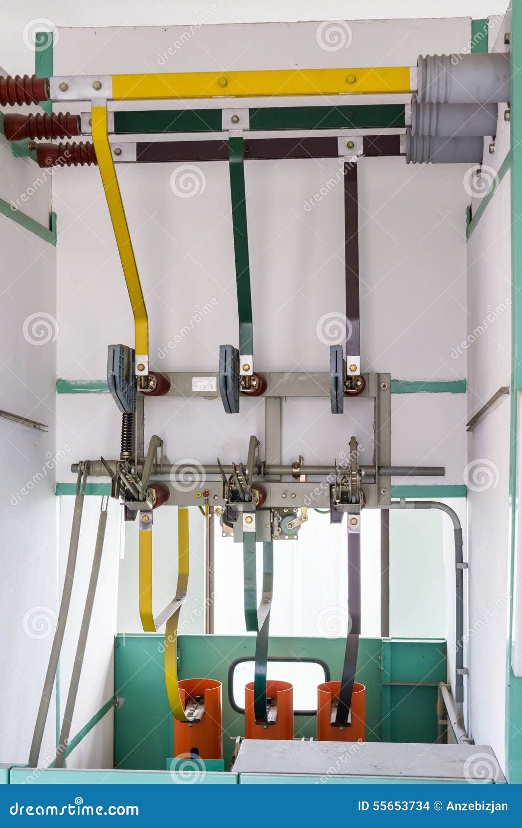 Electric connection lines stock photo. Image of substation - 55653734