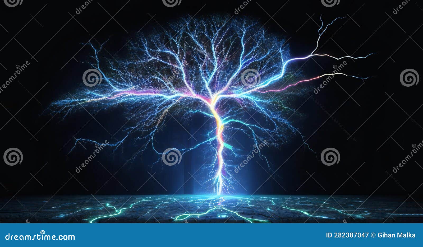 Electric Connections Like a Tree Background Image Stock Illustration ...