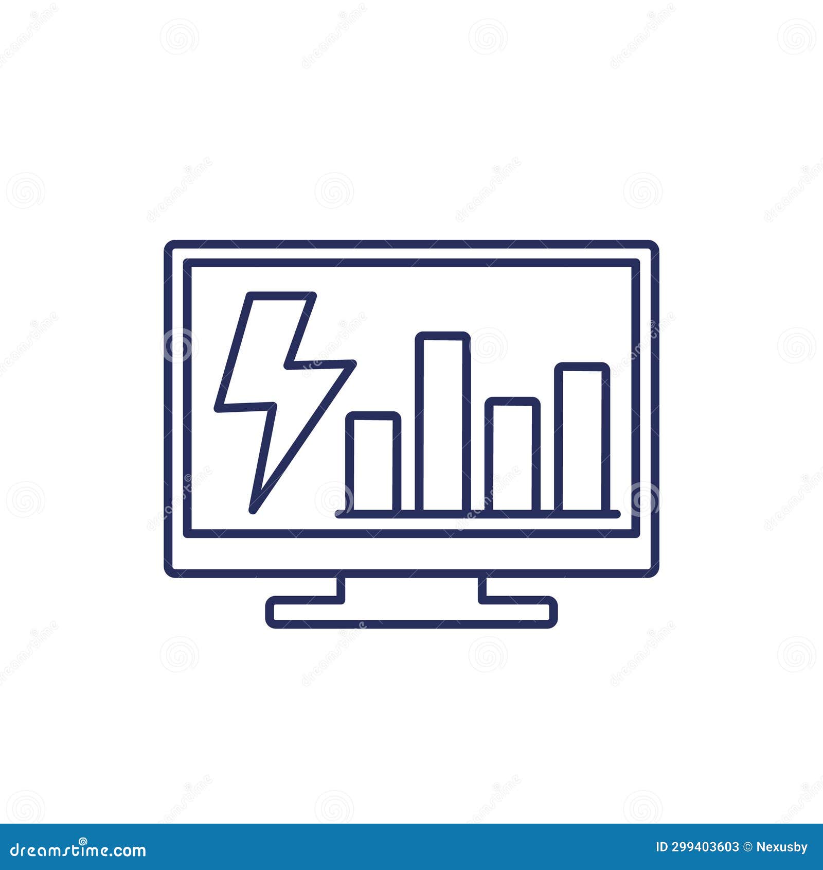 Electric Consumption Line Icon on White Stock Illustration ...