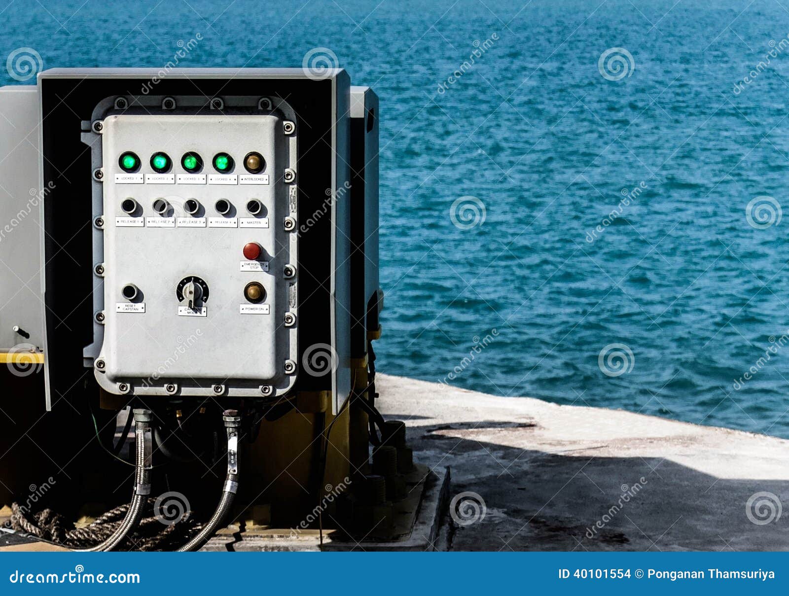 Electric Control Box on Port of Factory Stock Photo - Image of ...