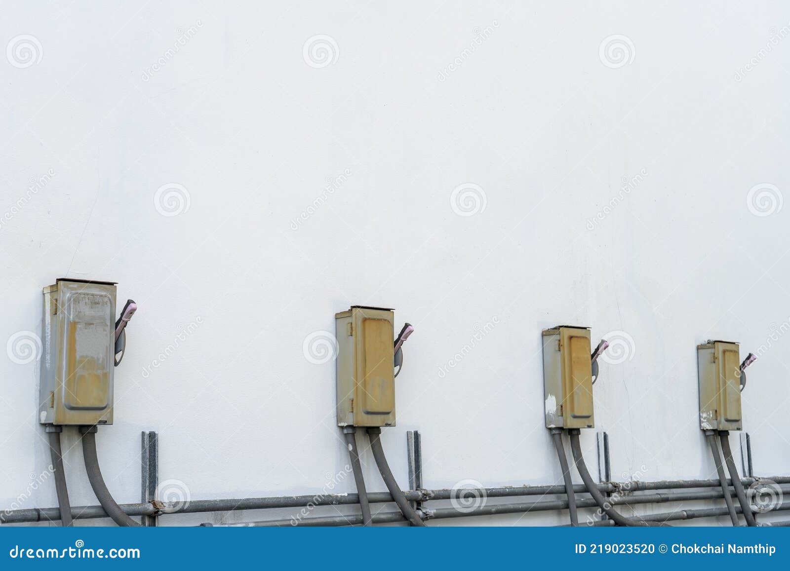 Electric Control Box and Wall Concrete and Old and Electrical Power ...
