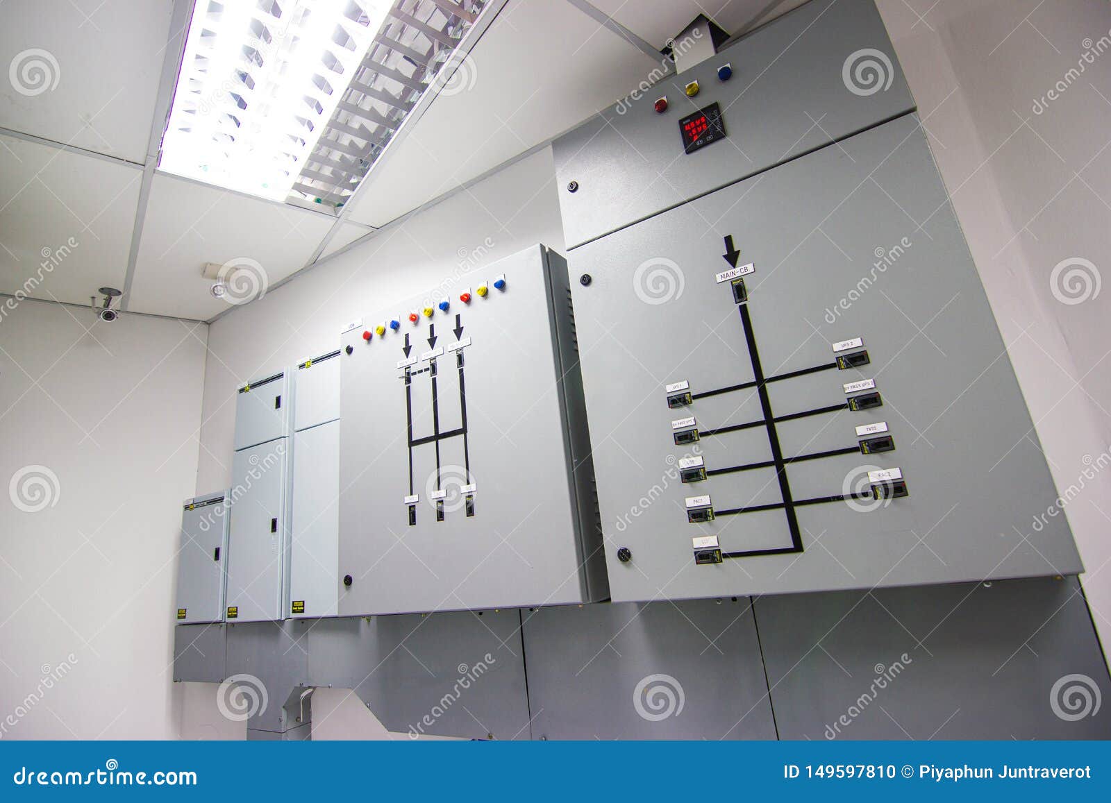 Electrical Fuseboxes And Power Lines Switchers Stock Photography ...