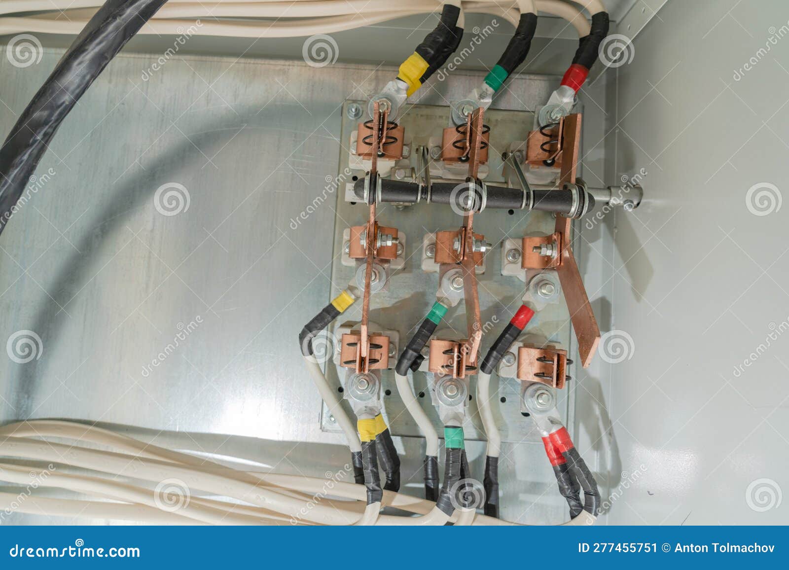 Closeup Of Electrical Wires And Connections On A Utility Pole Royalty ...