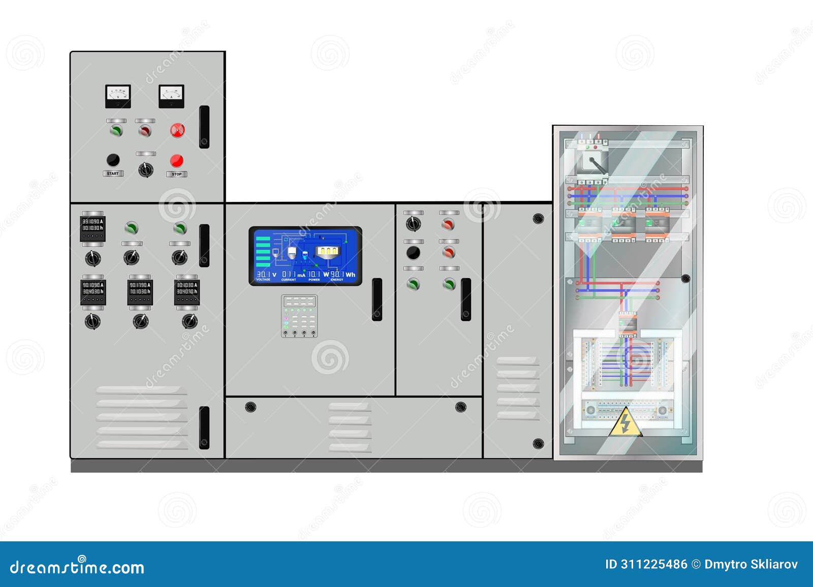 Electric Control Panel. Production Control Panel and Control of ...