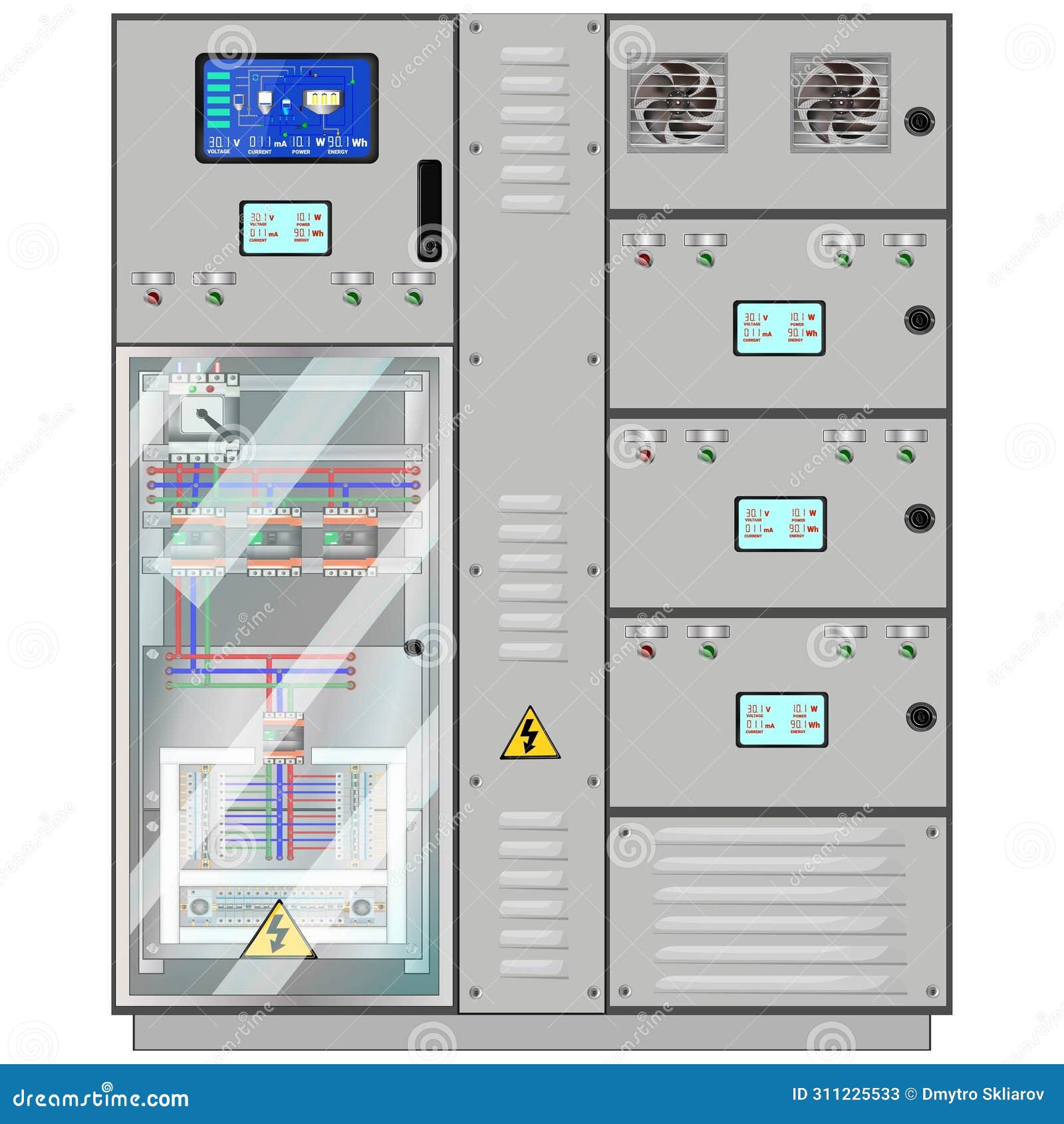 Electric Control Panel. Production Control Panel and Control of ...