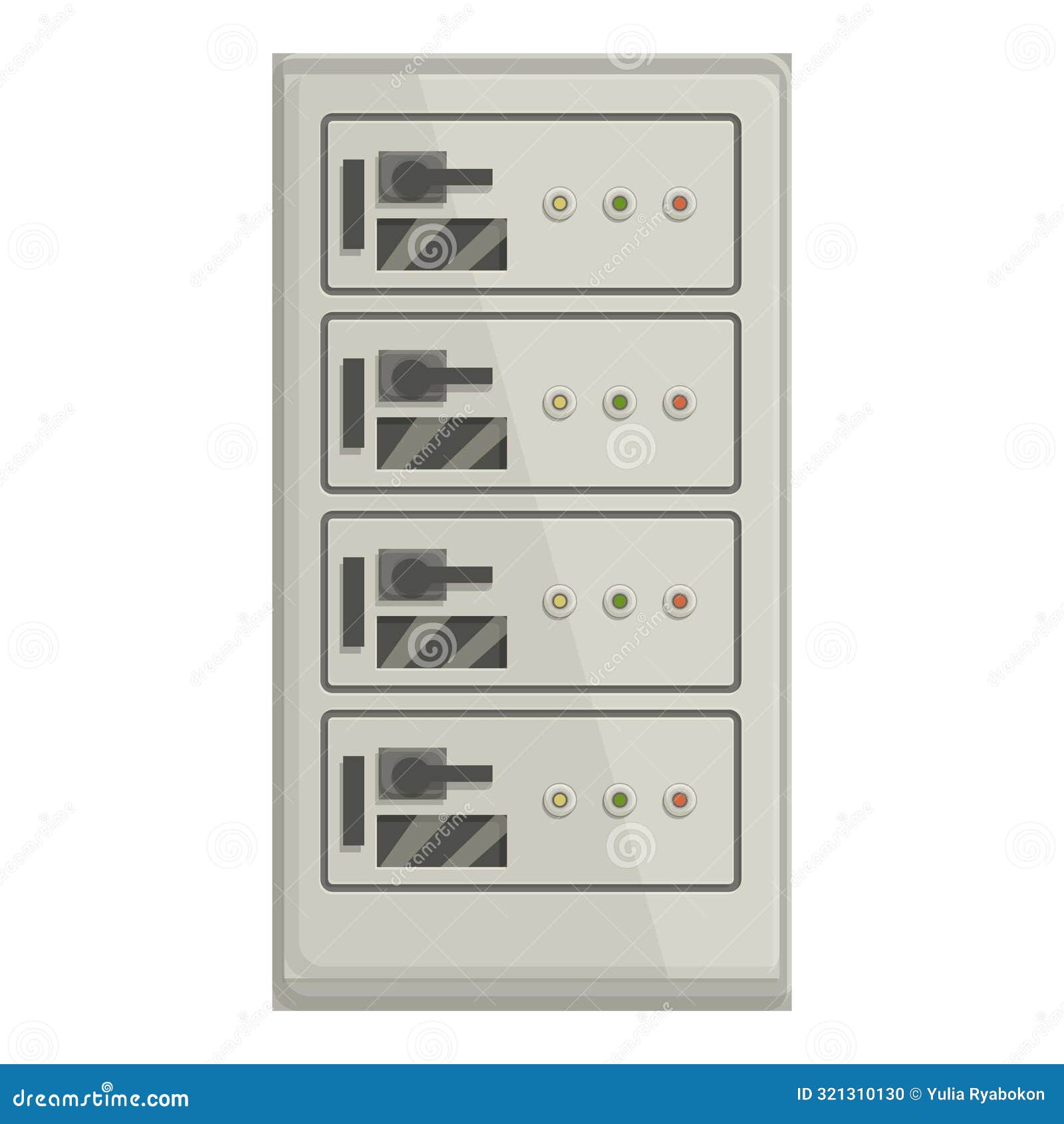 Electric Control Panel with Switches and Lights Displaying Different ...