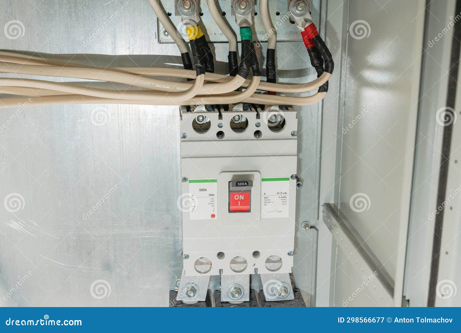 Electric Control Panel with Toggle Switch on. Electrical Voltage Stock ...