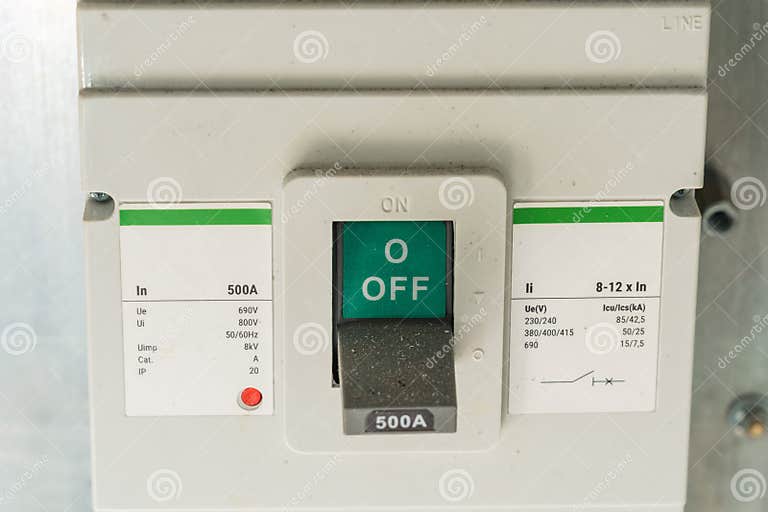 Electric Control Panel with Toggle Switch Off. Electrical Voltage Stock ...