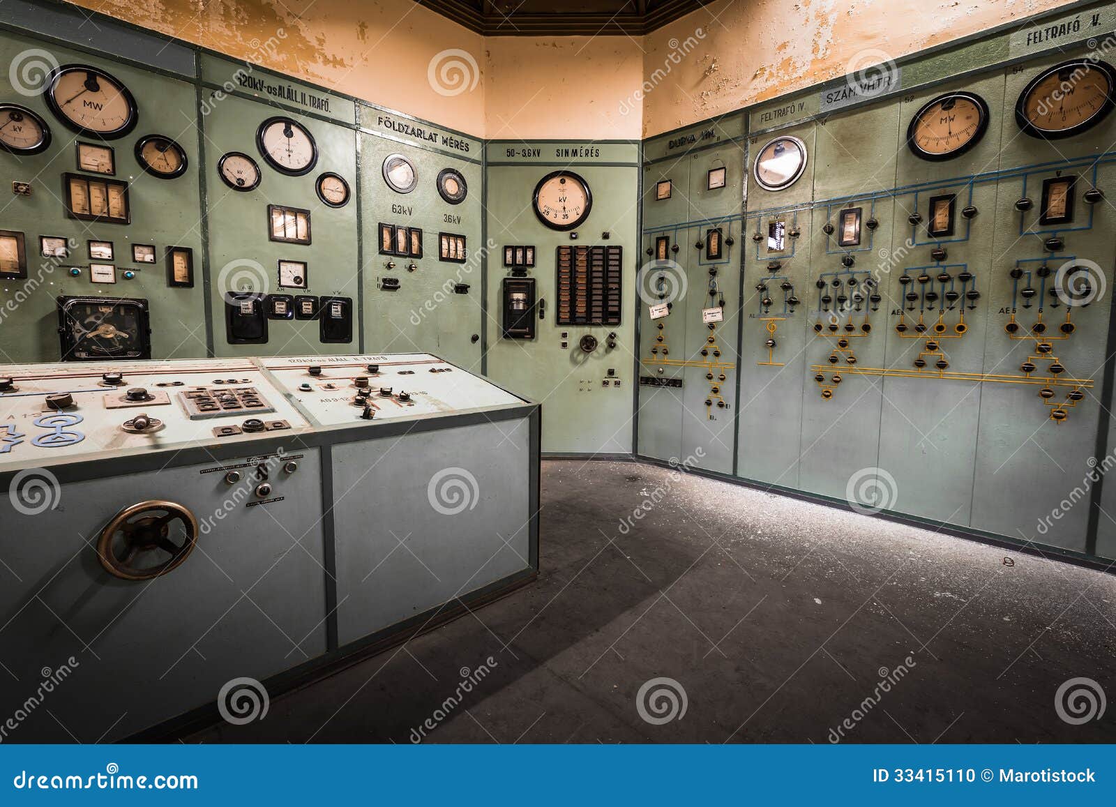 Electric Controller Room in an Old Metallurgical Factory Stock Photo ...