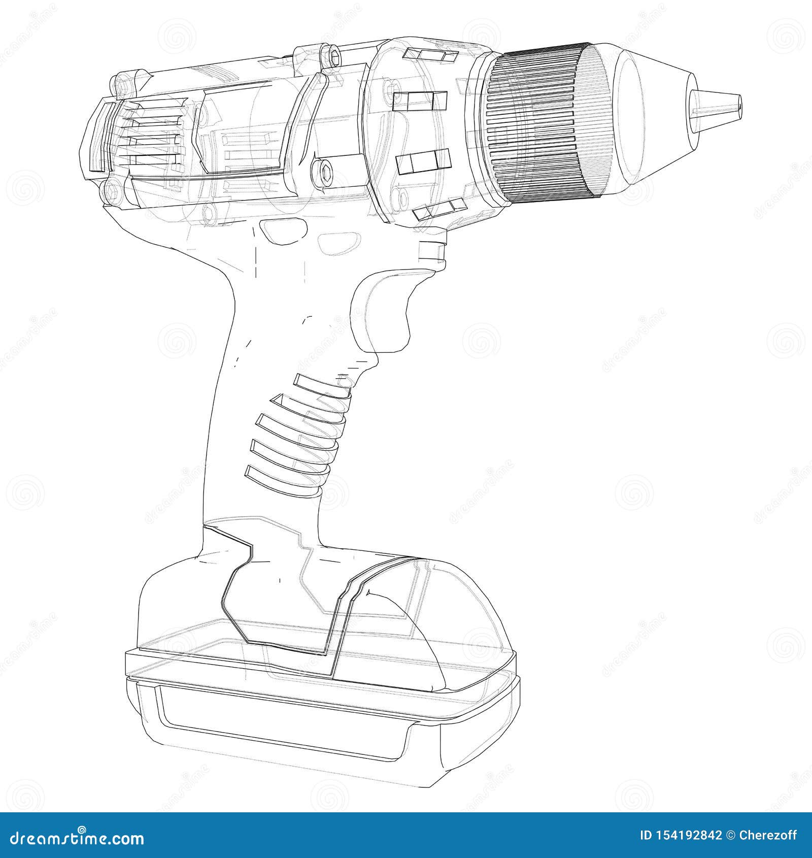 Electric Cordless Screwdriver. Vector Stock Vector - Illustration of ...