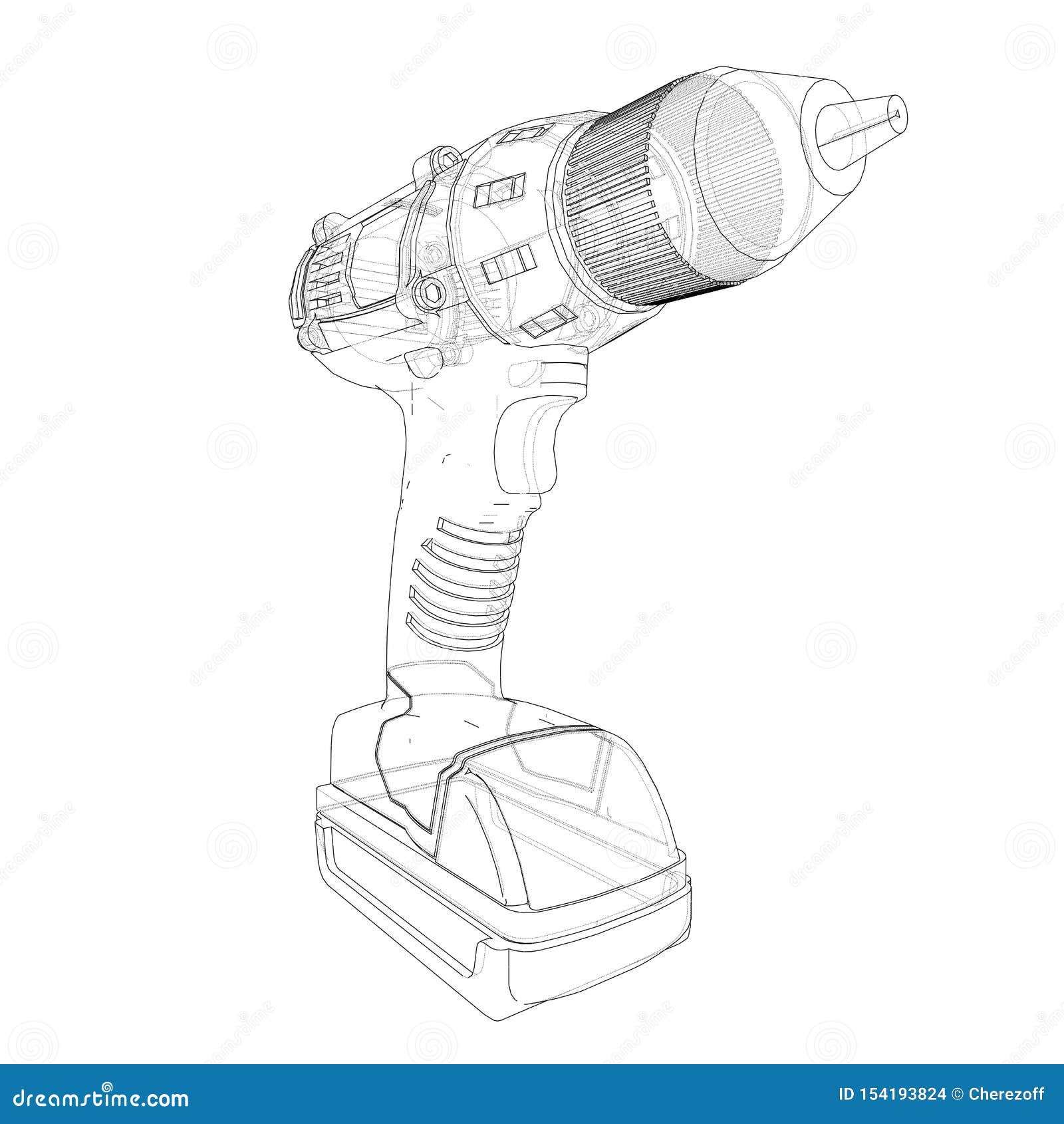 Electric Cordless Screwdriver. Vector Stock Vector - Illustration of ...