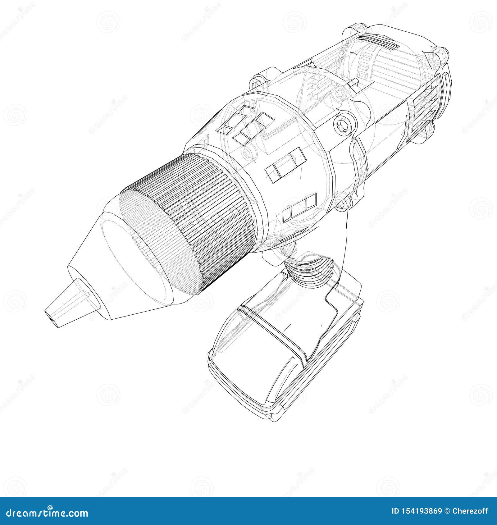Electric Cordless Screwdriver. Vector Stock Vector - Illustration of ...