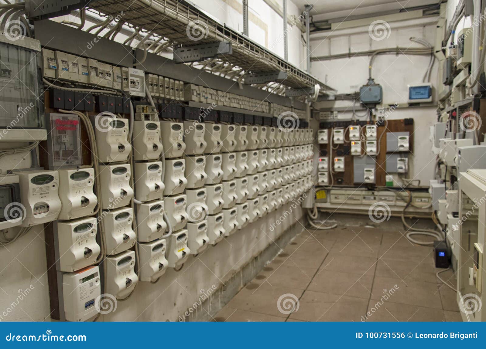 The Electric Counters of a Building Stock Photo - Image of subterranean ...