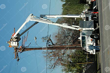 Electric Crew Working stock photo. Image of utility, workers - 463858