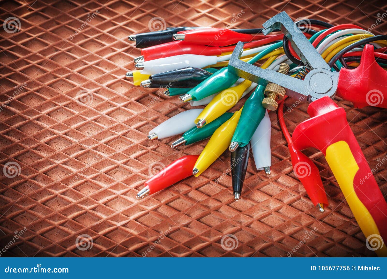 Electric Crocodile Plugs Insulation Strippers on Protective Diel Stock ...