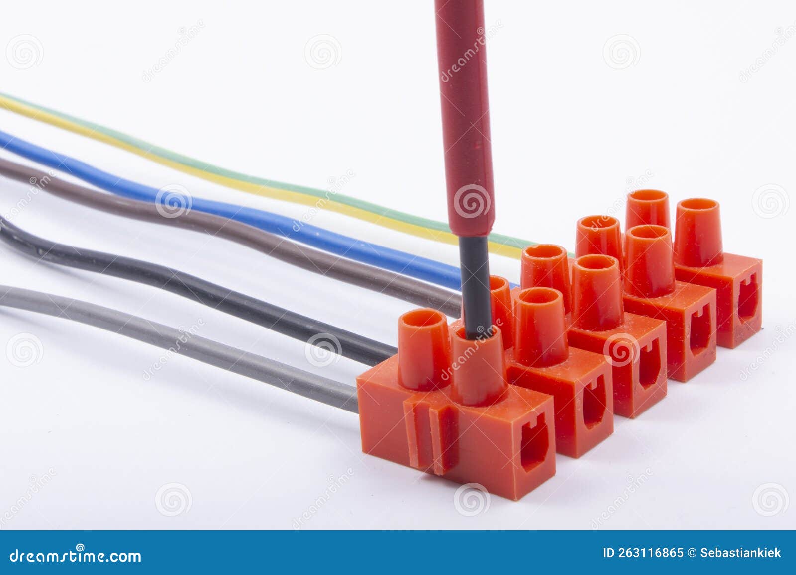 Electric Cube, Connecting, Electric Wires on Grey Background Stock ...