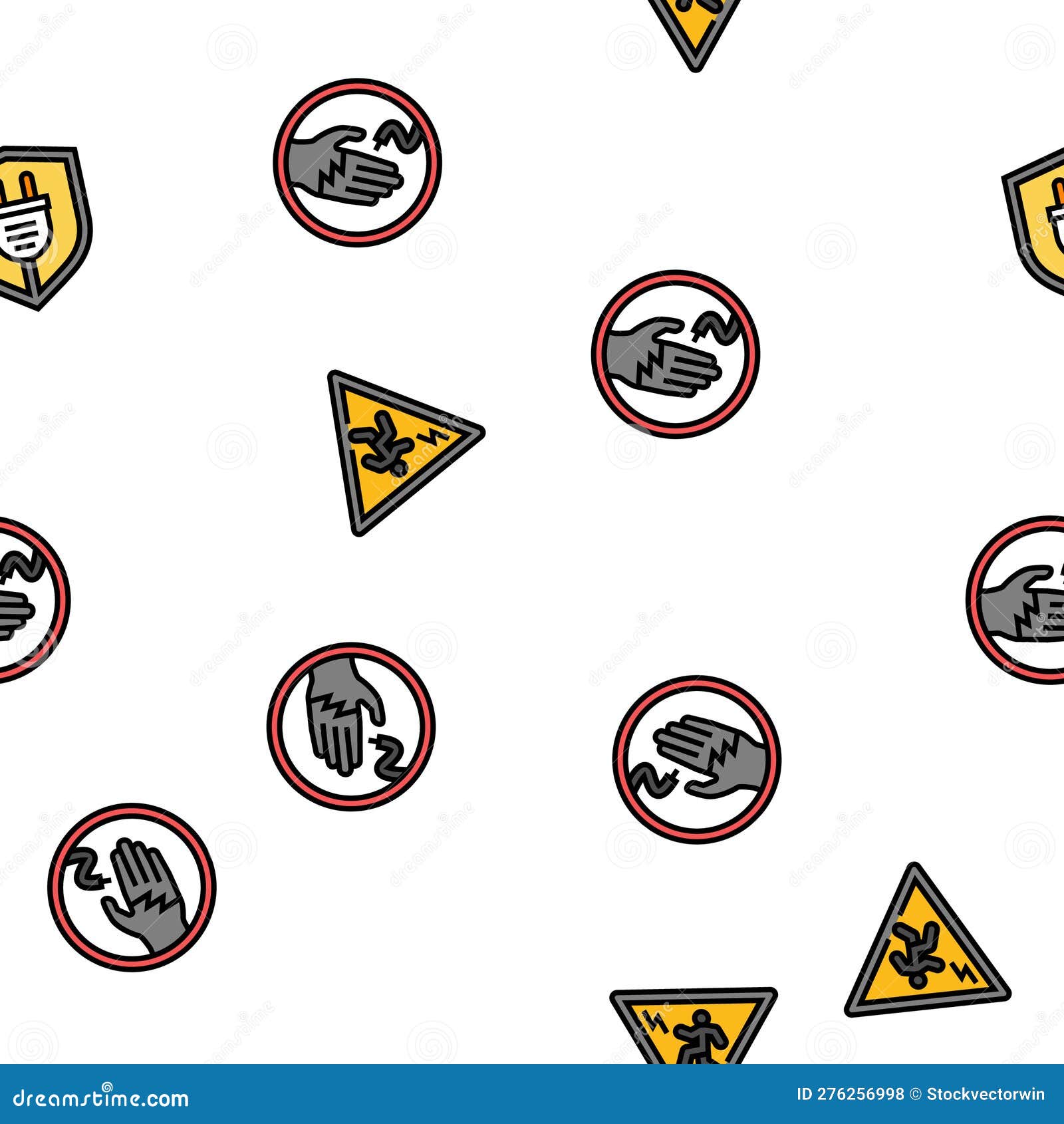 Electric Danger Shock Power Vector Seamless Pattern Stock Vector ...