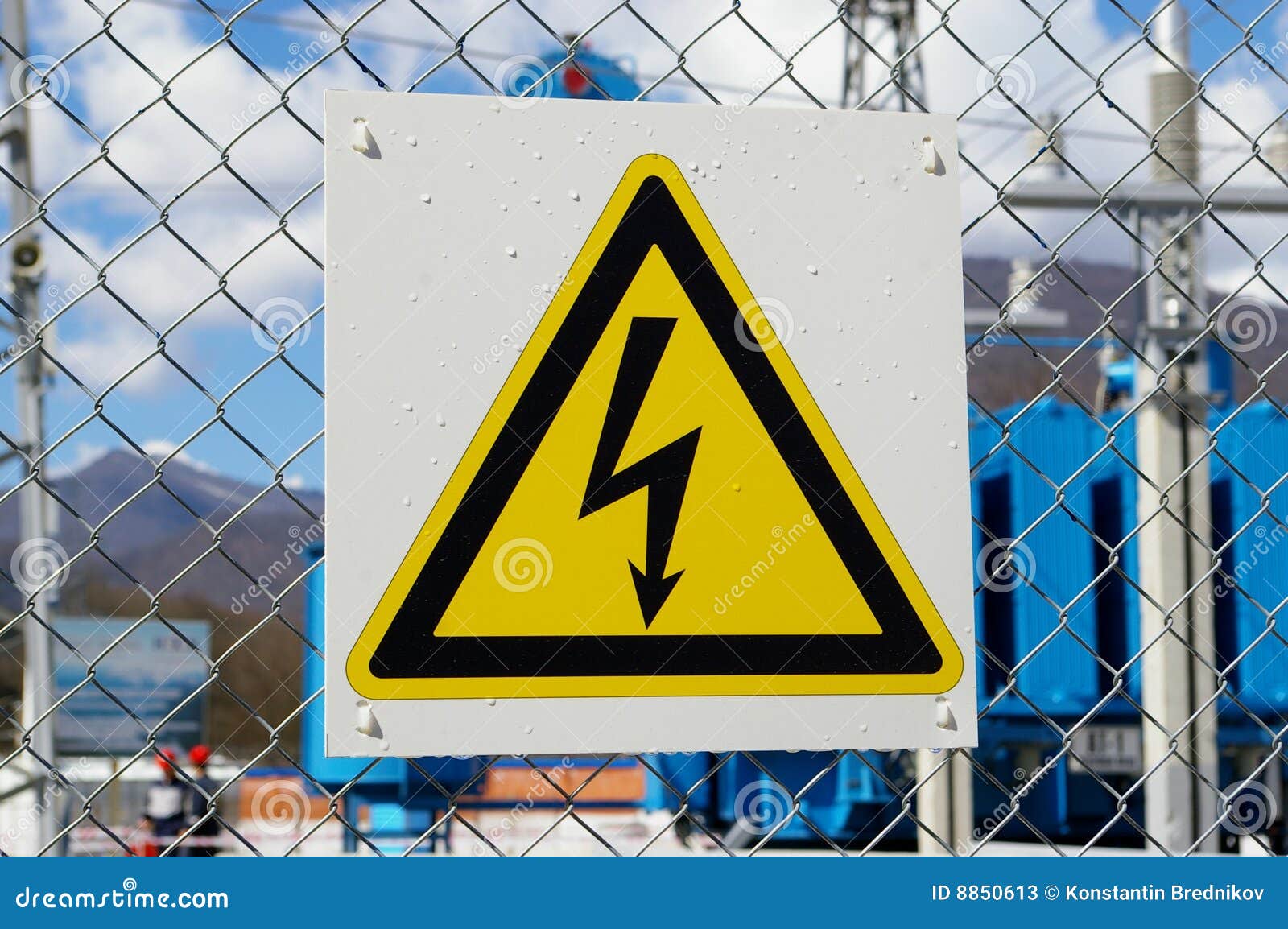 Electric danger sign stock image. Image of current, steel - 8850613