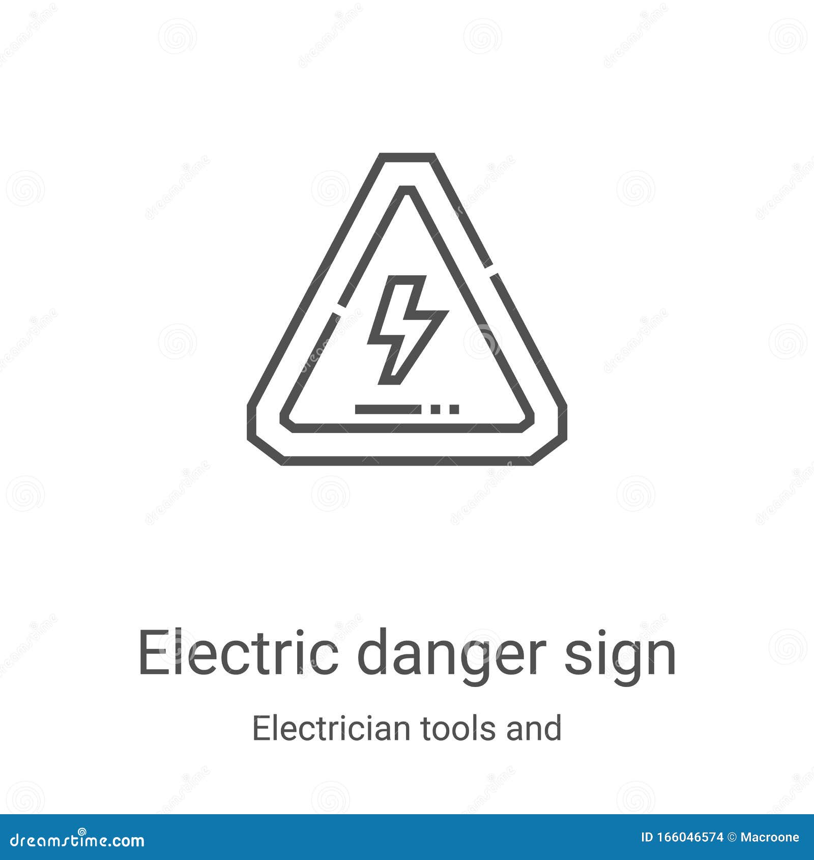 Electric Danger Sign Icon Vector from Electrician Tools and Elements ...