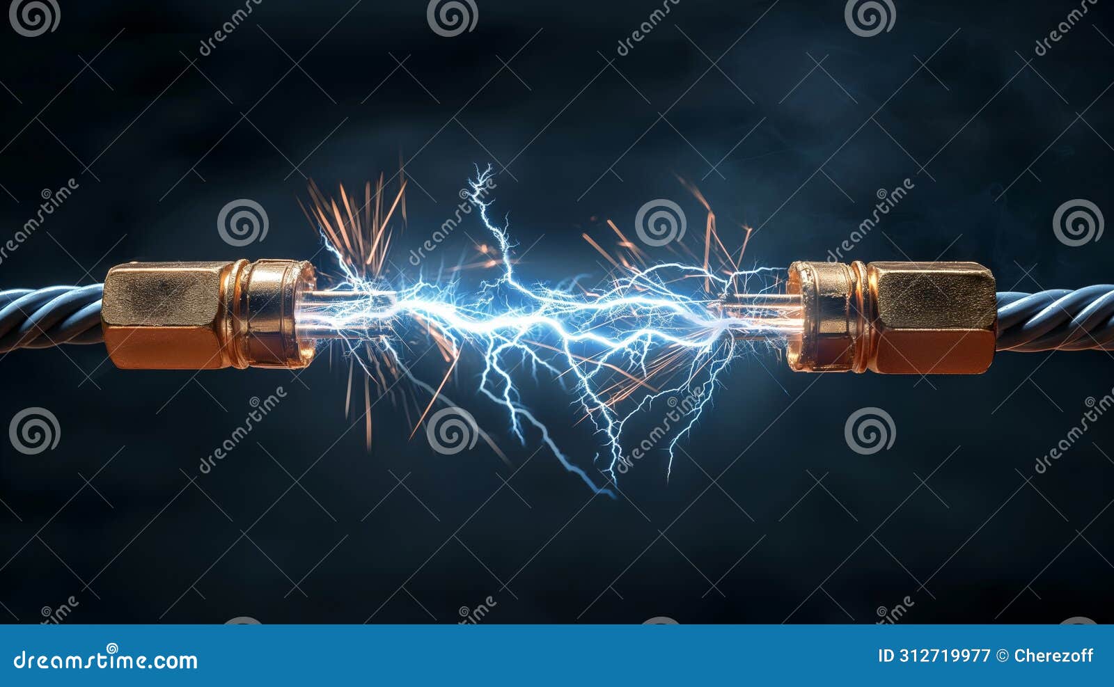 Electric Discharge between Cables Stock Image - Image of separation ...