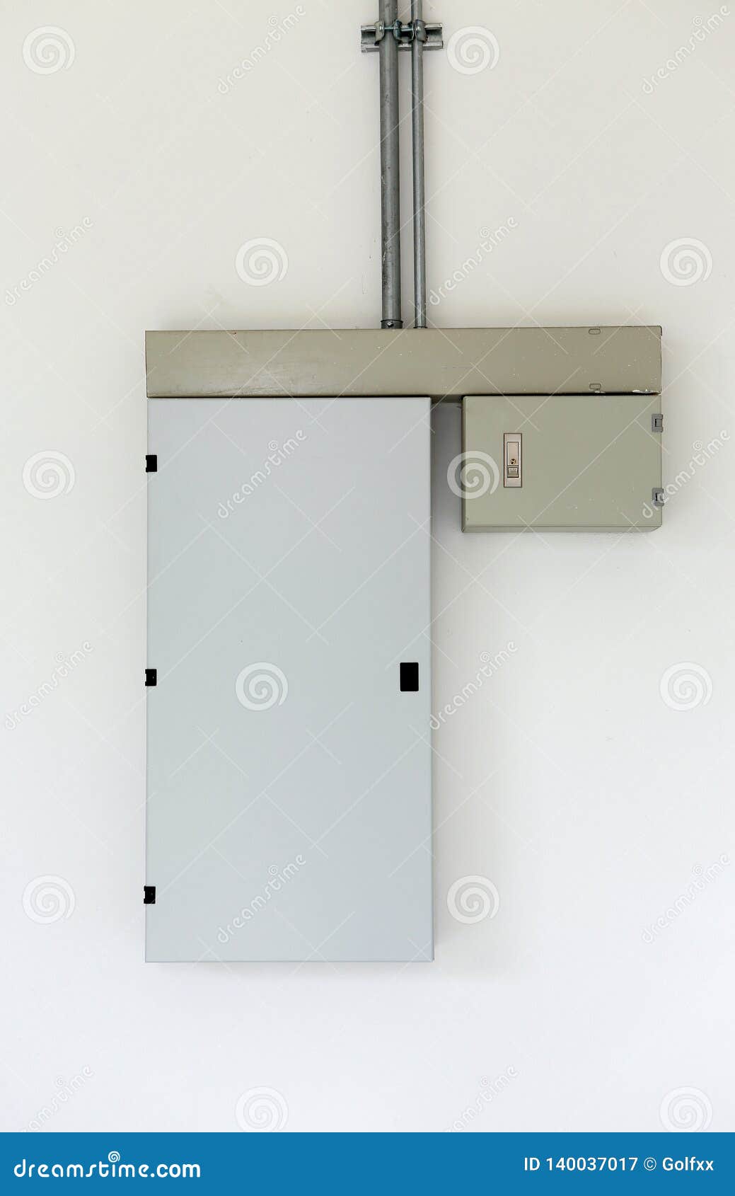 Electric Distribution Box on Wall Stock Image - Image of cabinet ...