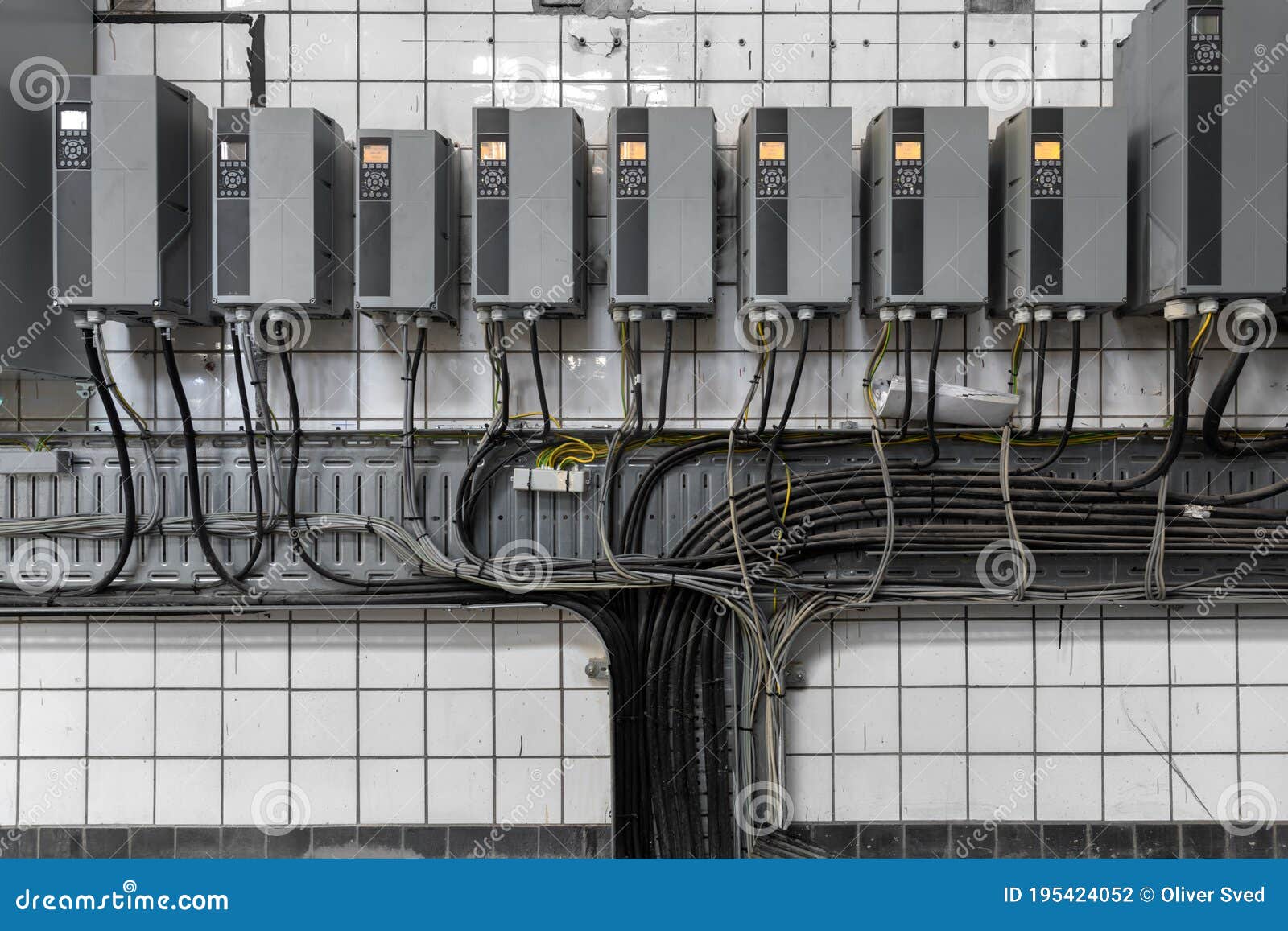 Electric Distribution Boxes in Industrial Room Stock Photo - Image of ...