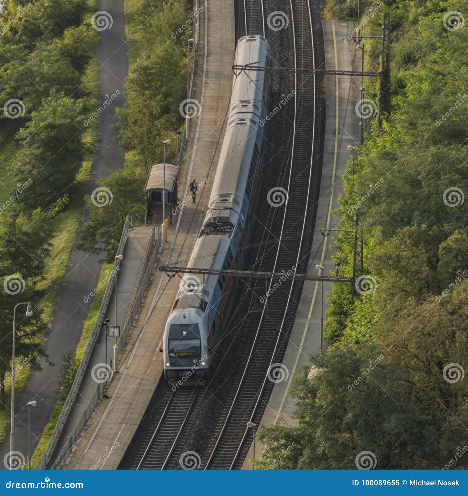 Electric Double Deck Train in Valley of River Stock Image - Image of ...