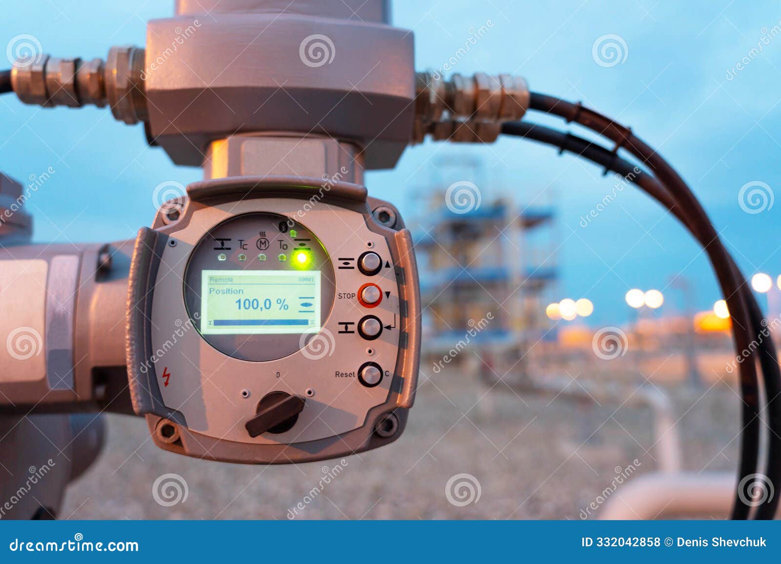 Electric Drive Screen with Indication of the Valve Status in the Open ...