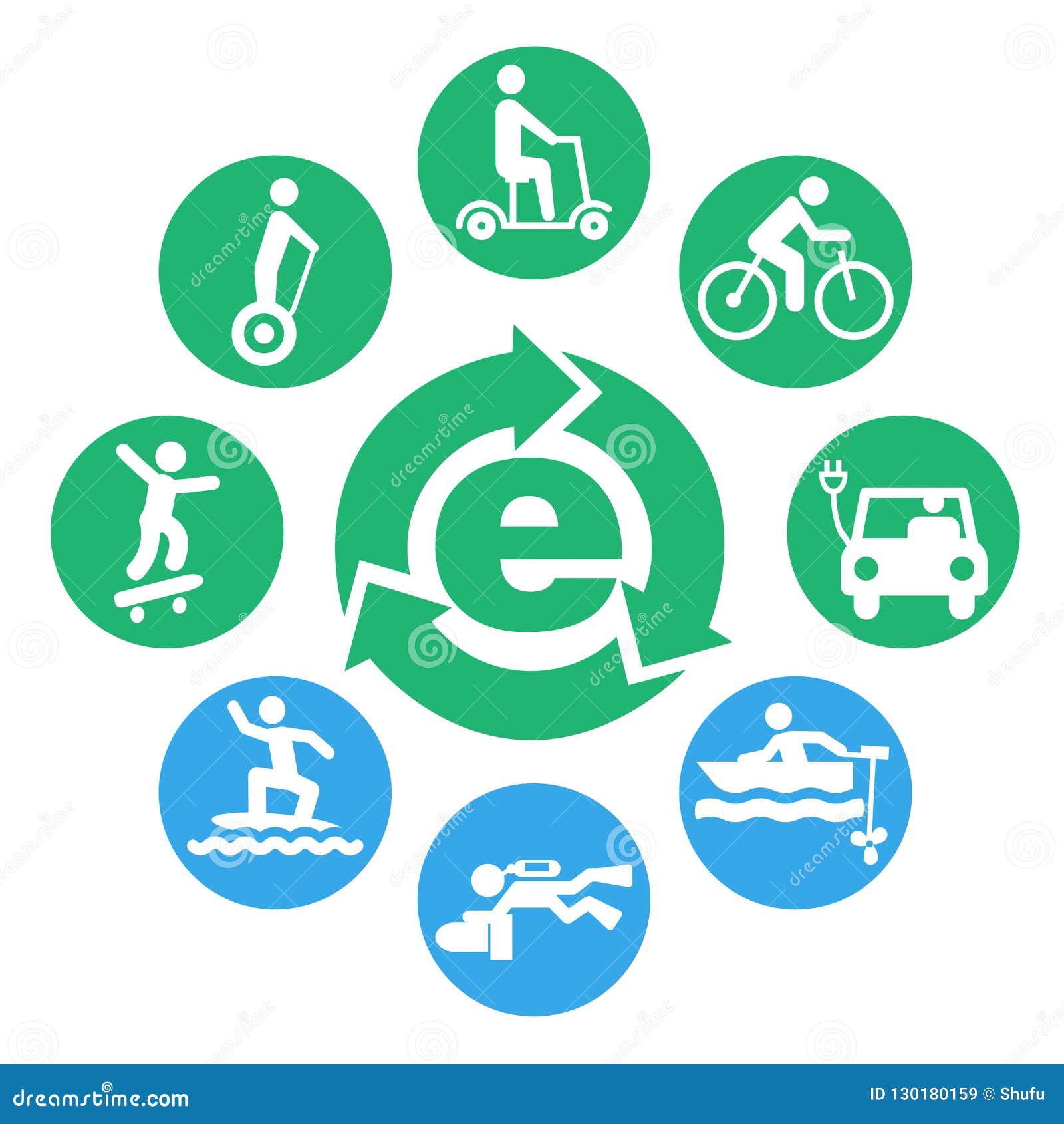 Electric Drives Icon Set Round Stock Vector - Illustration of machine ...