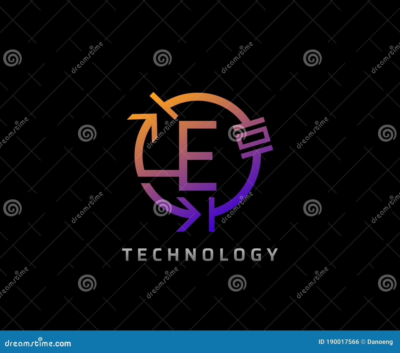 Electric E Letter Icon Design with Circle Shape and Electrical ...