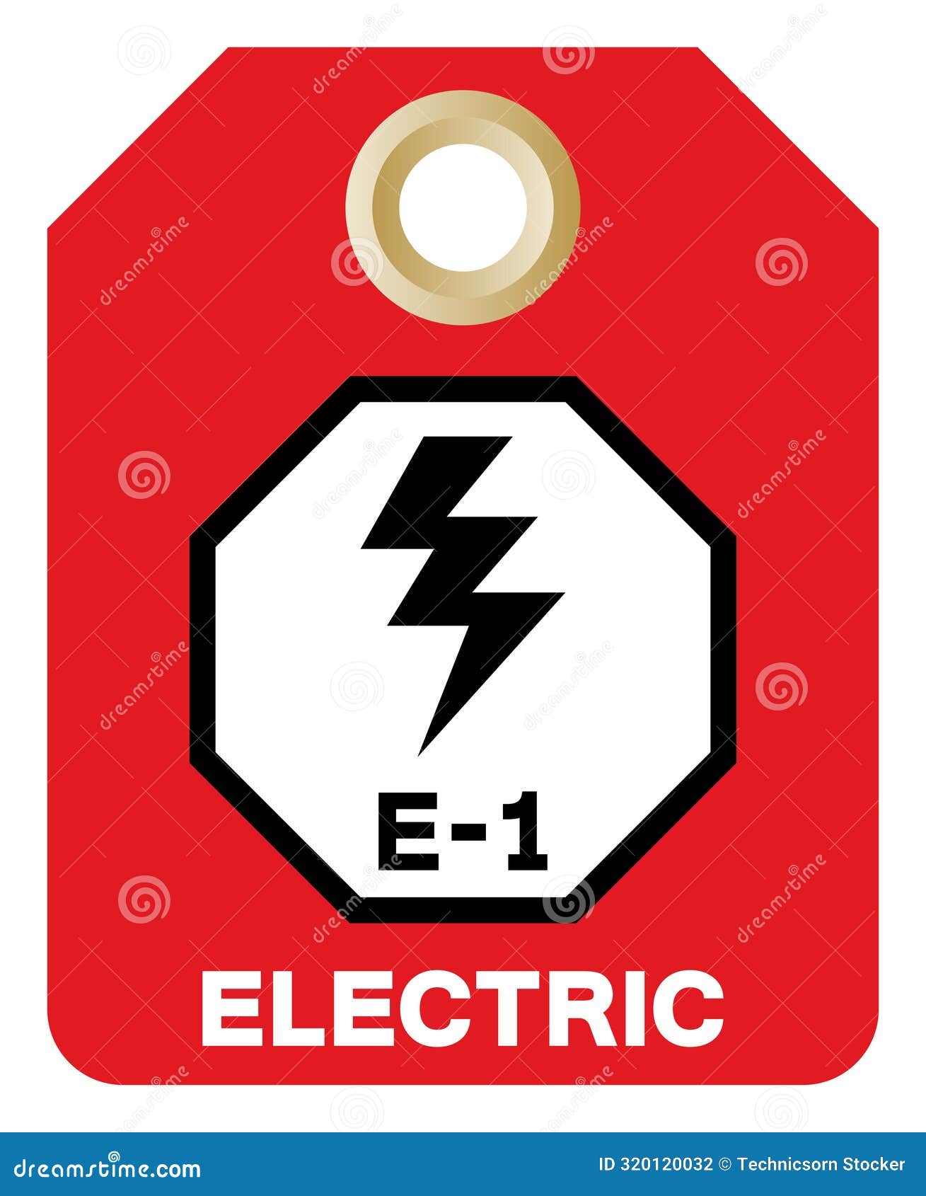 Electric E1 Tag Label Symbol Sign, Vector Illustration, Isolate on ...