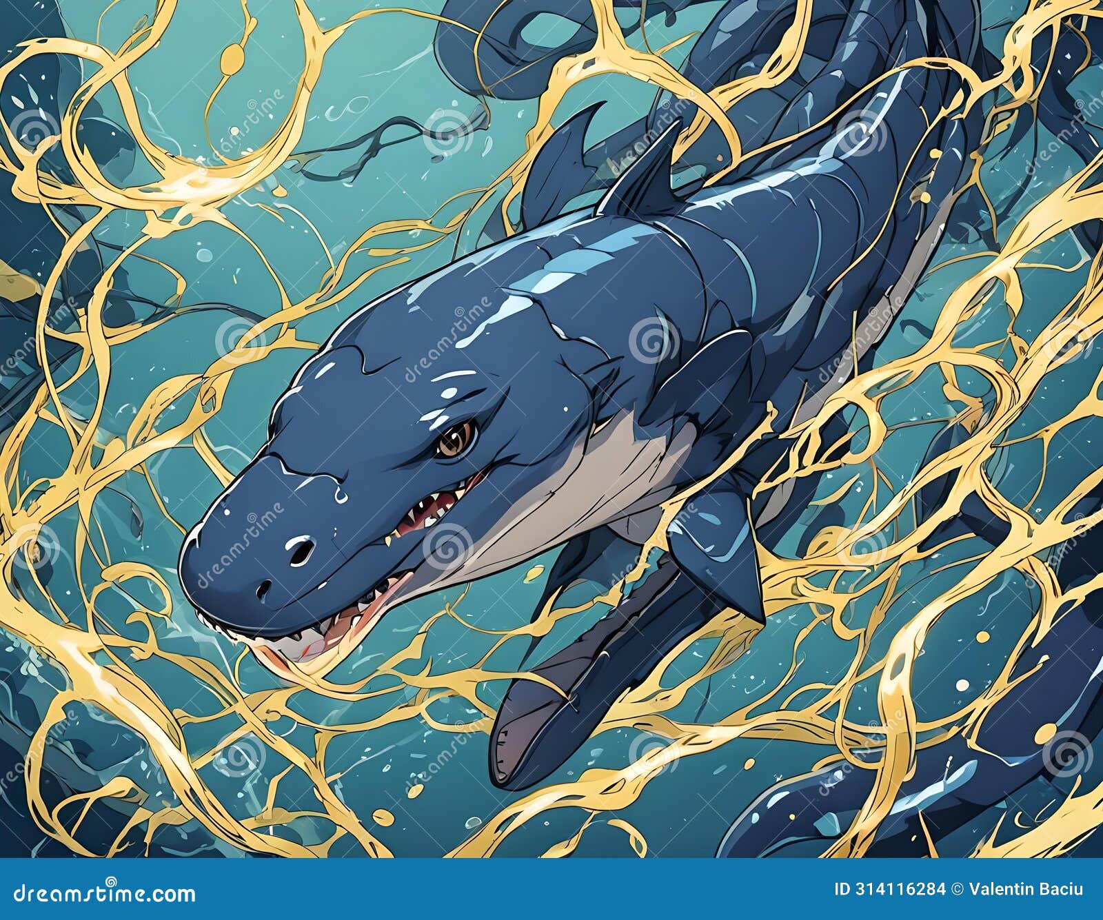 Electric Eel Underwater Cartoon Stock Illustration - Illustration of cartoon, shock: 314116284