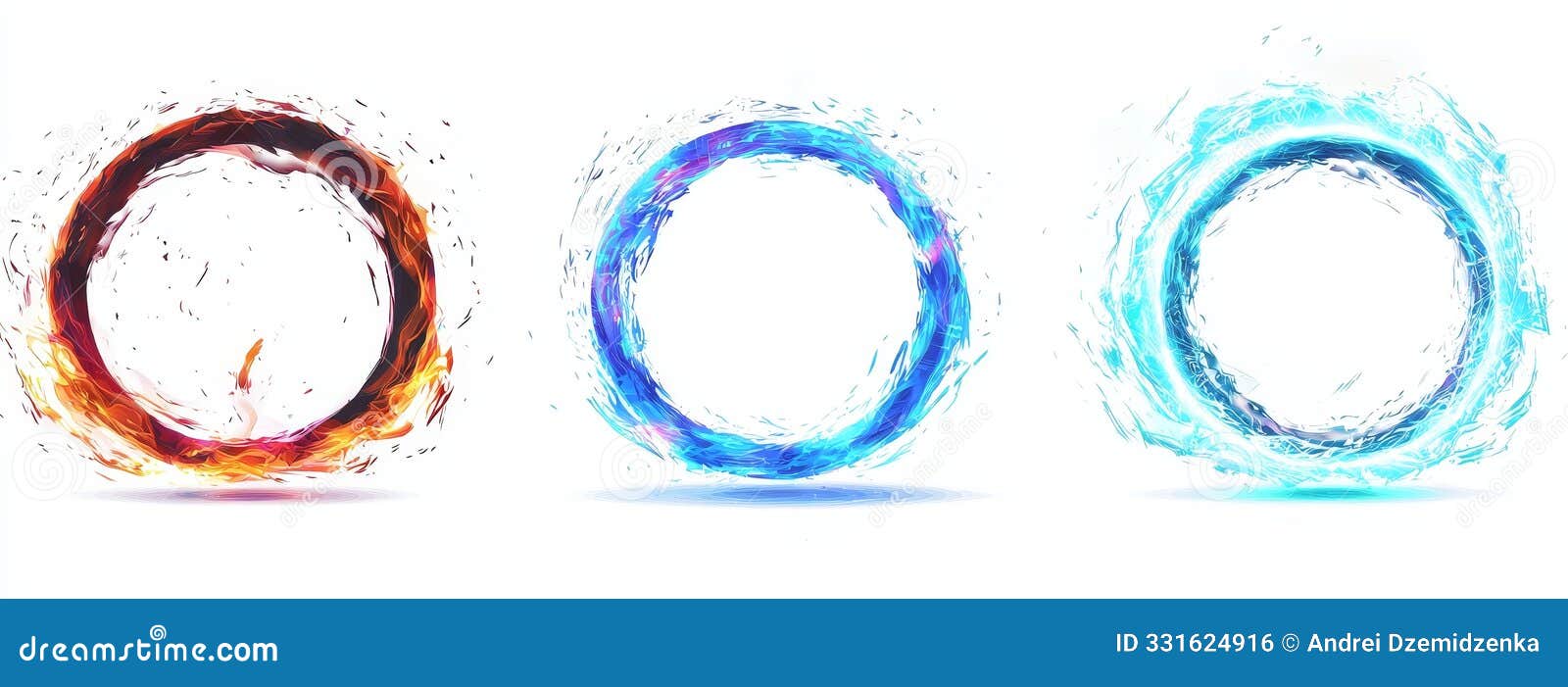 The Electric Energy Circle Set is Isolated on a Transparent Background ...