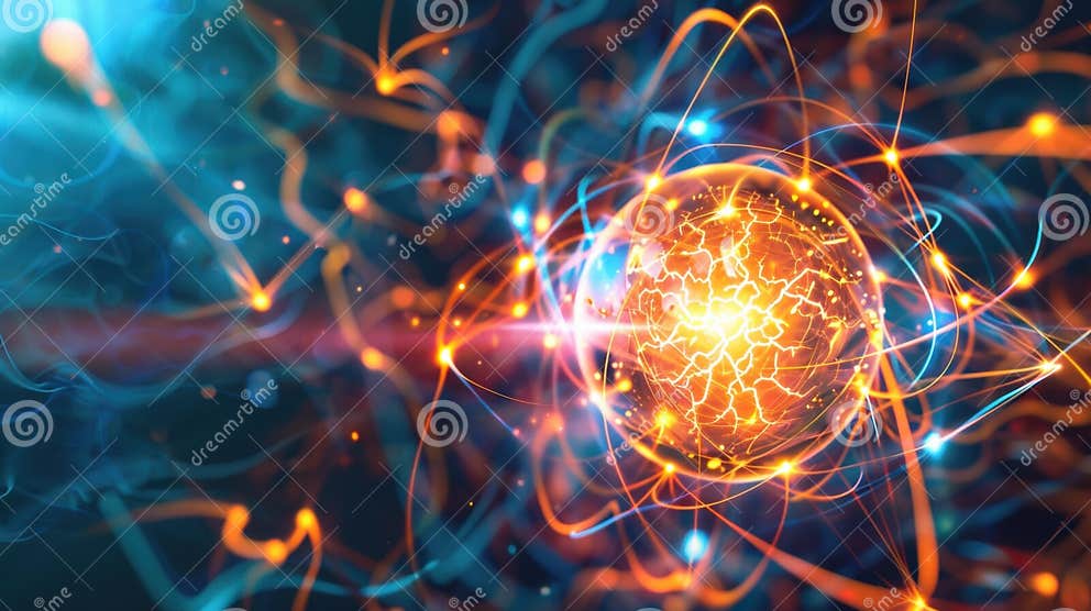 Electric Energy Currents Glowing with Intense Light Effects Stock Photo ...