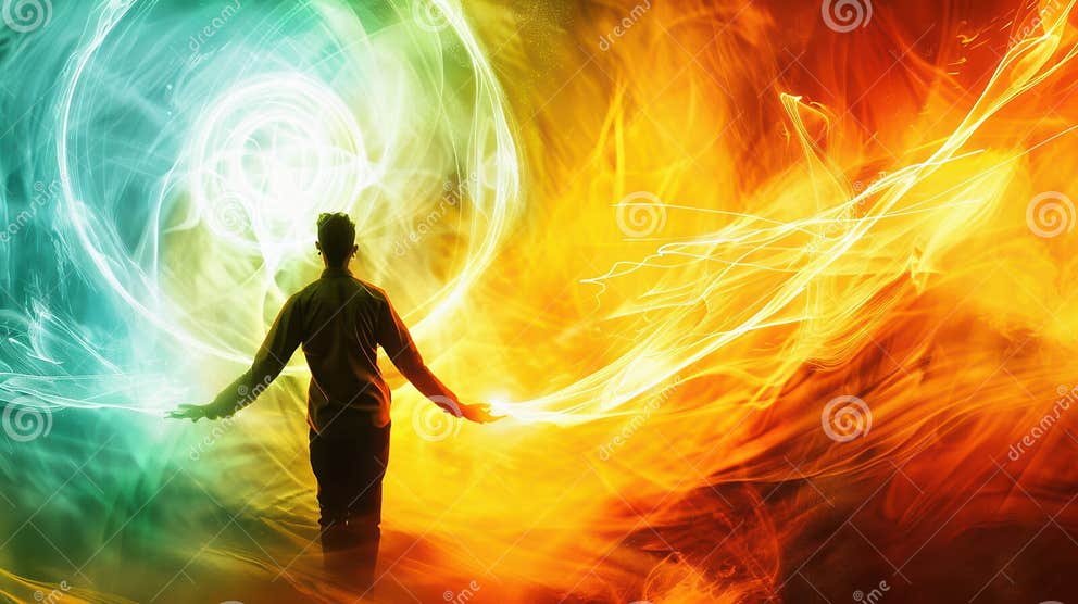 Electric Energy Currents Glowing with Intense Light Effects Stock Image ...