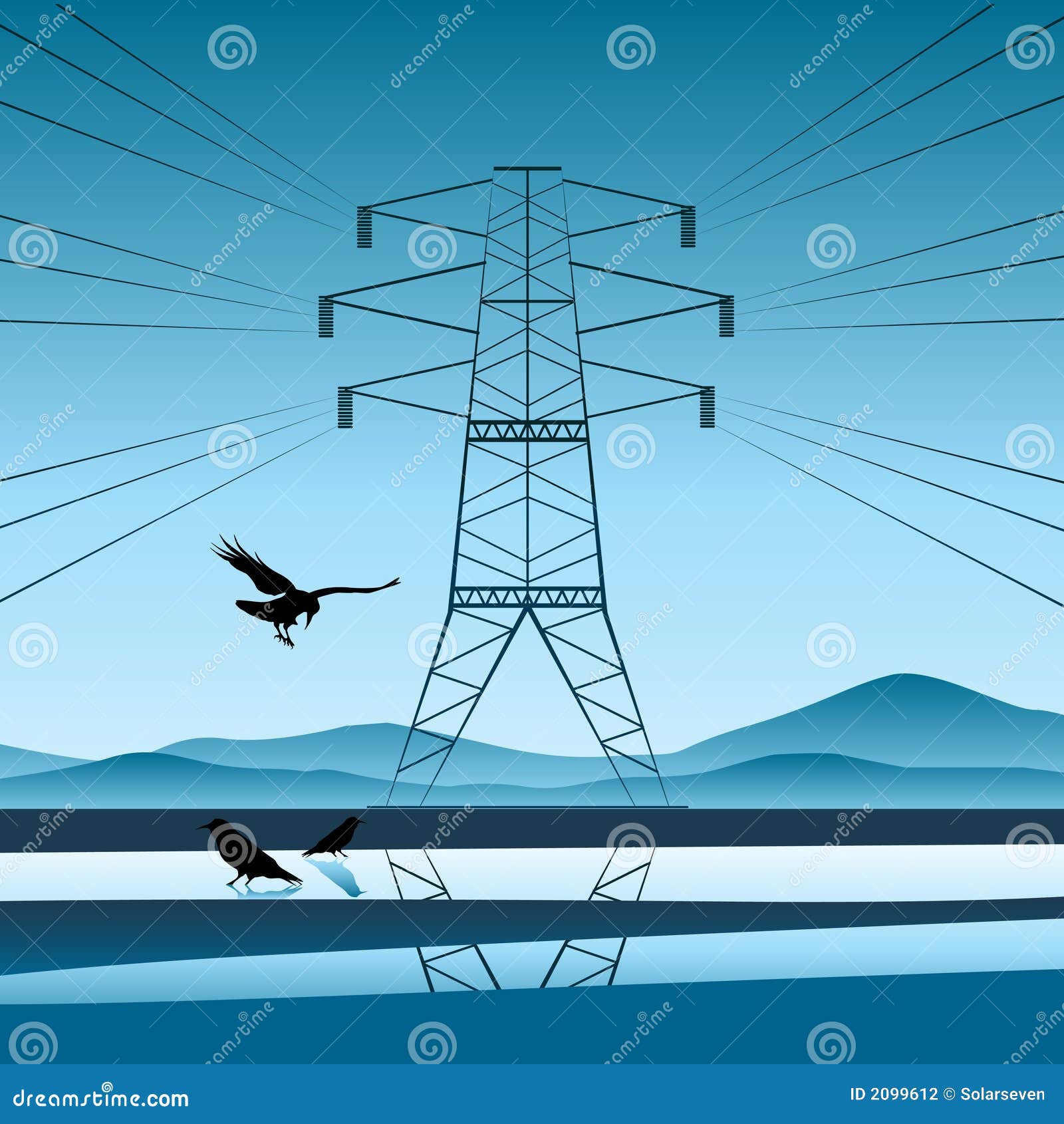 Electric Energy Flight stock illustration. Illustration of electric ...