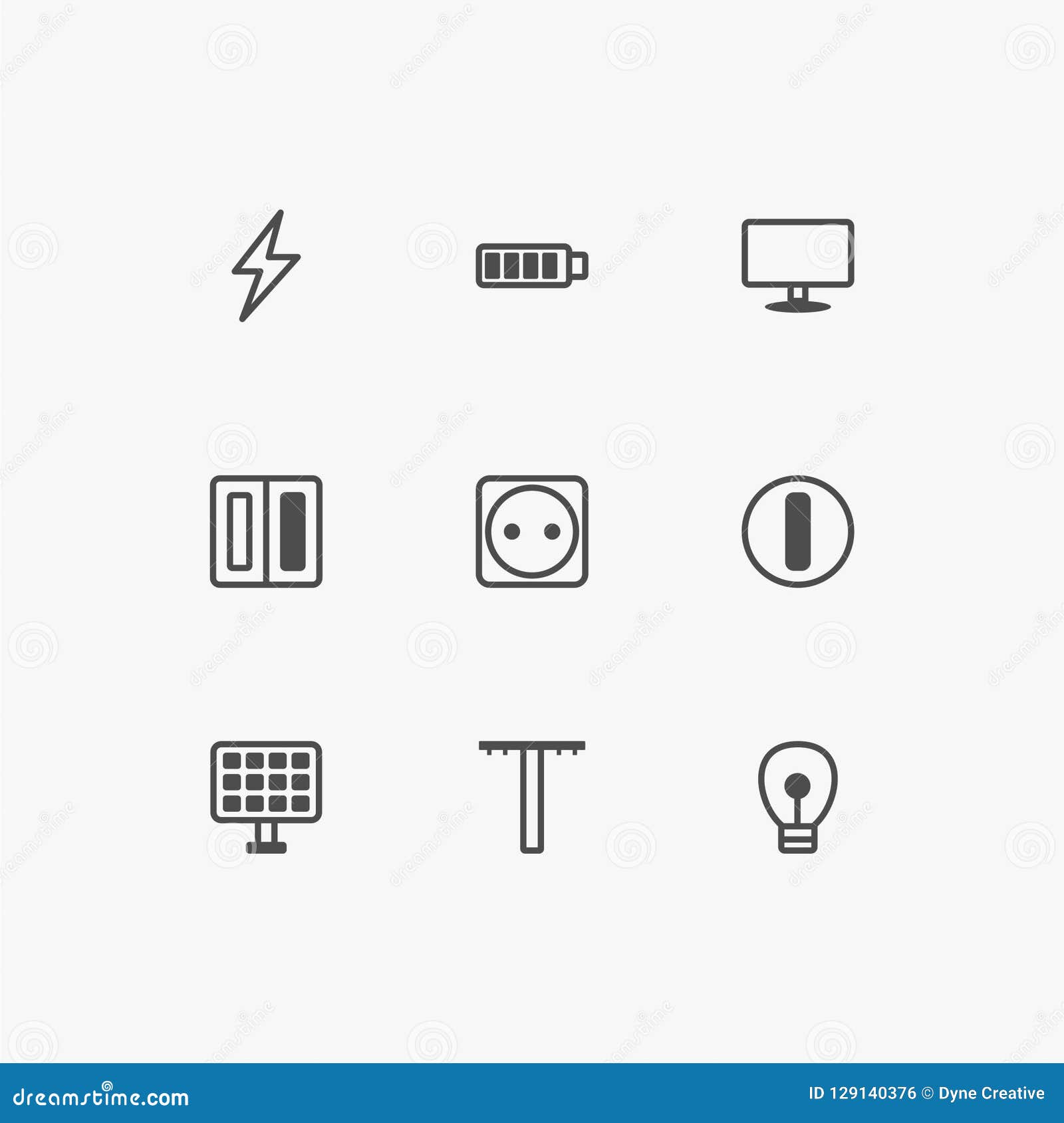 Electric Energy Icon Design Vector Set Stock Vector - Illustration of ...
