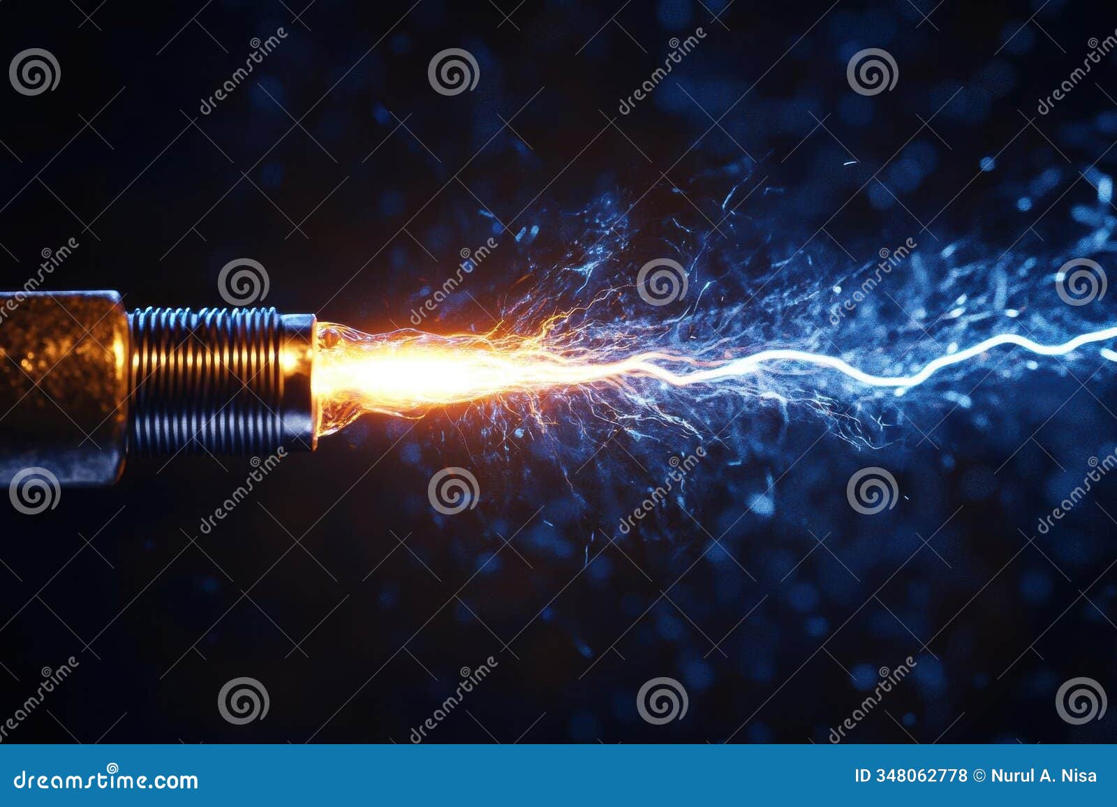 Electric Energy, a Stream of Power Erupting from a Conduit Stock ...
