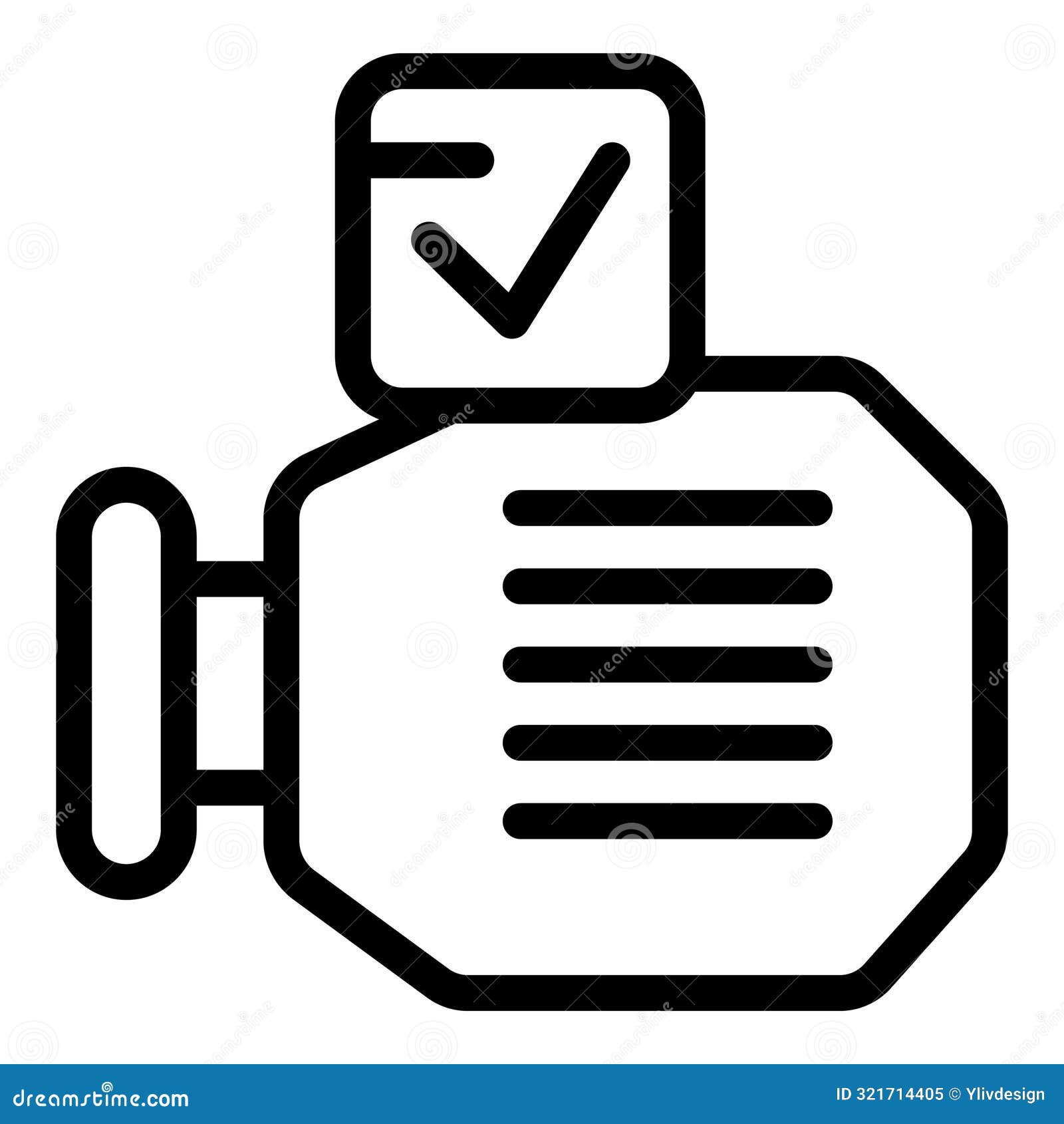 Electric Engine Passing Quality Control with Check Mark Symbol Stock ...