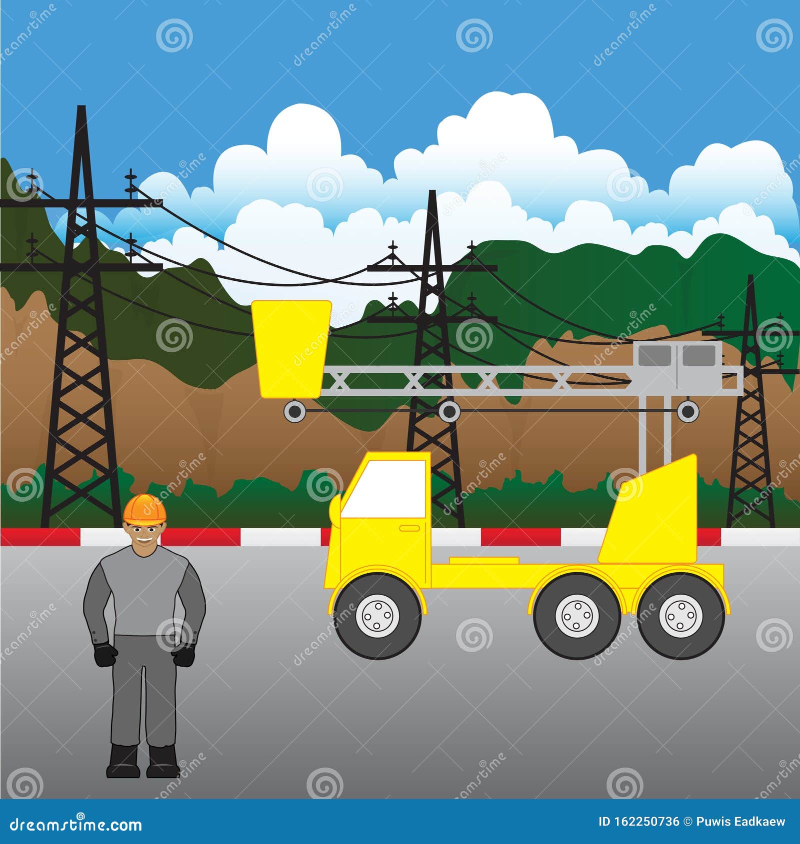 Boy Take The Electrician Shock On The Wire Cartoon Vector ...