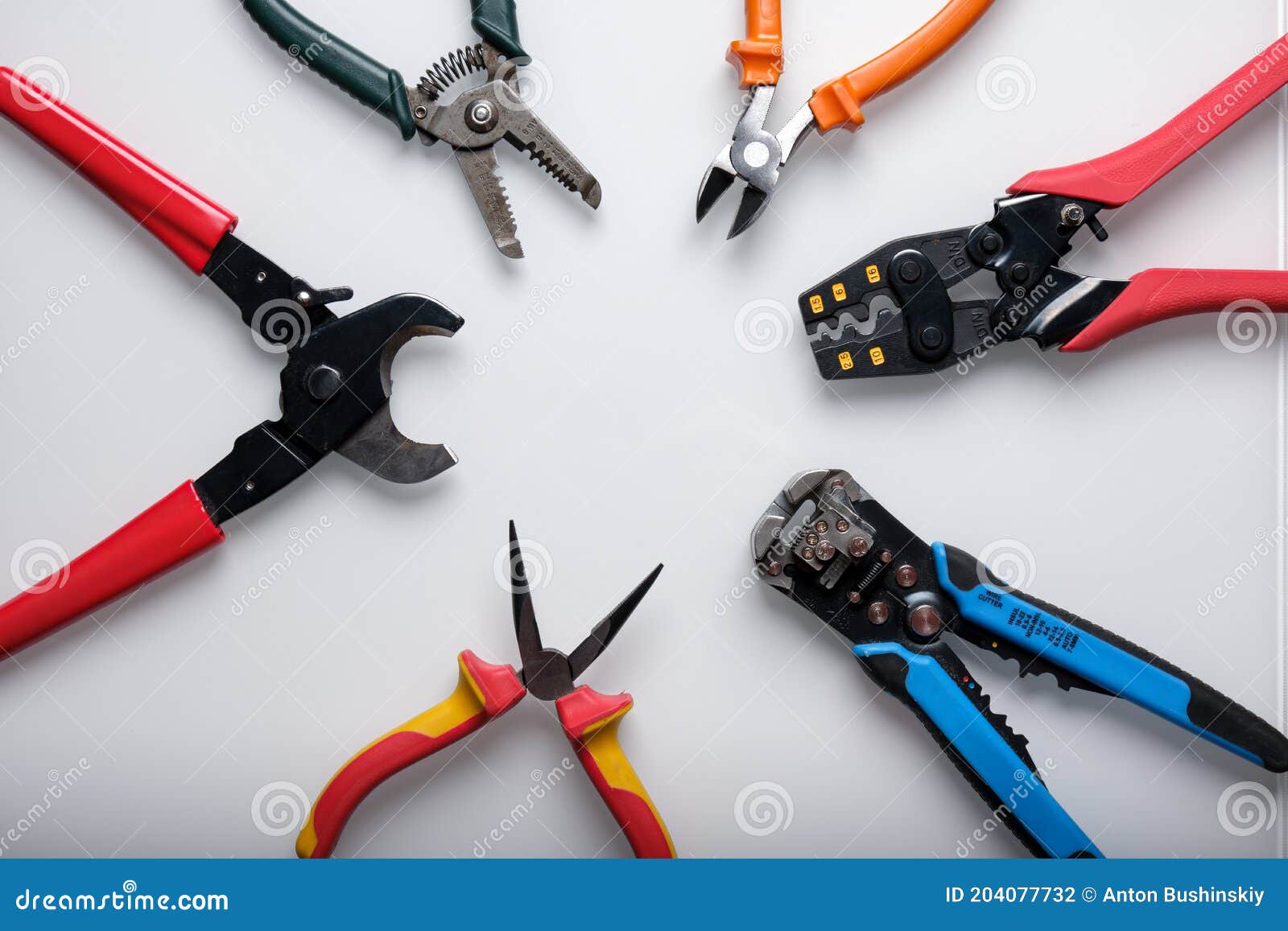 Electric Engineering Tools Round Composition Stock Photo - Image of ...