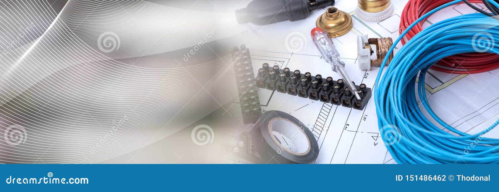 Electric Equipment Concept. Panoramic Banner Stock Photo - Image of ...