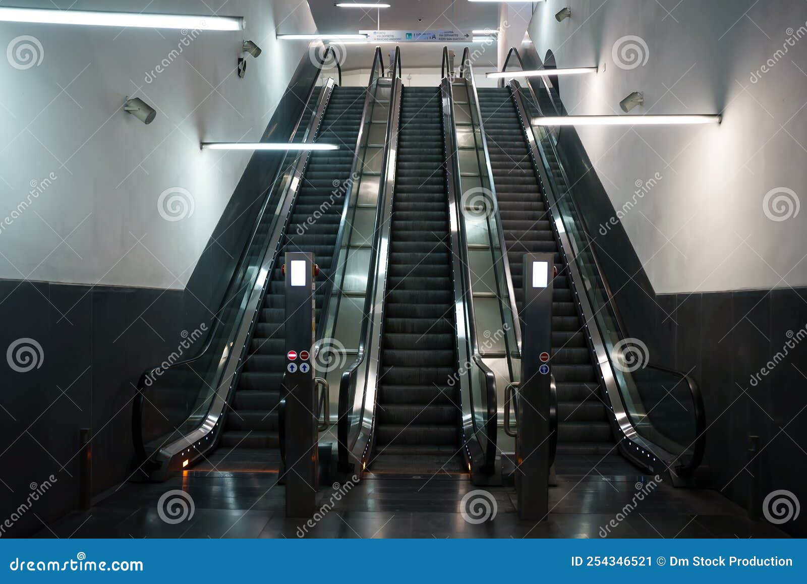 Electric Escalator in Metro. Stock Image - Image of handrail, interior ...
