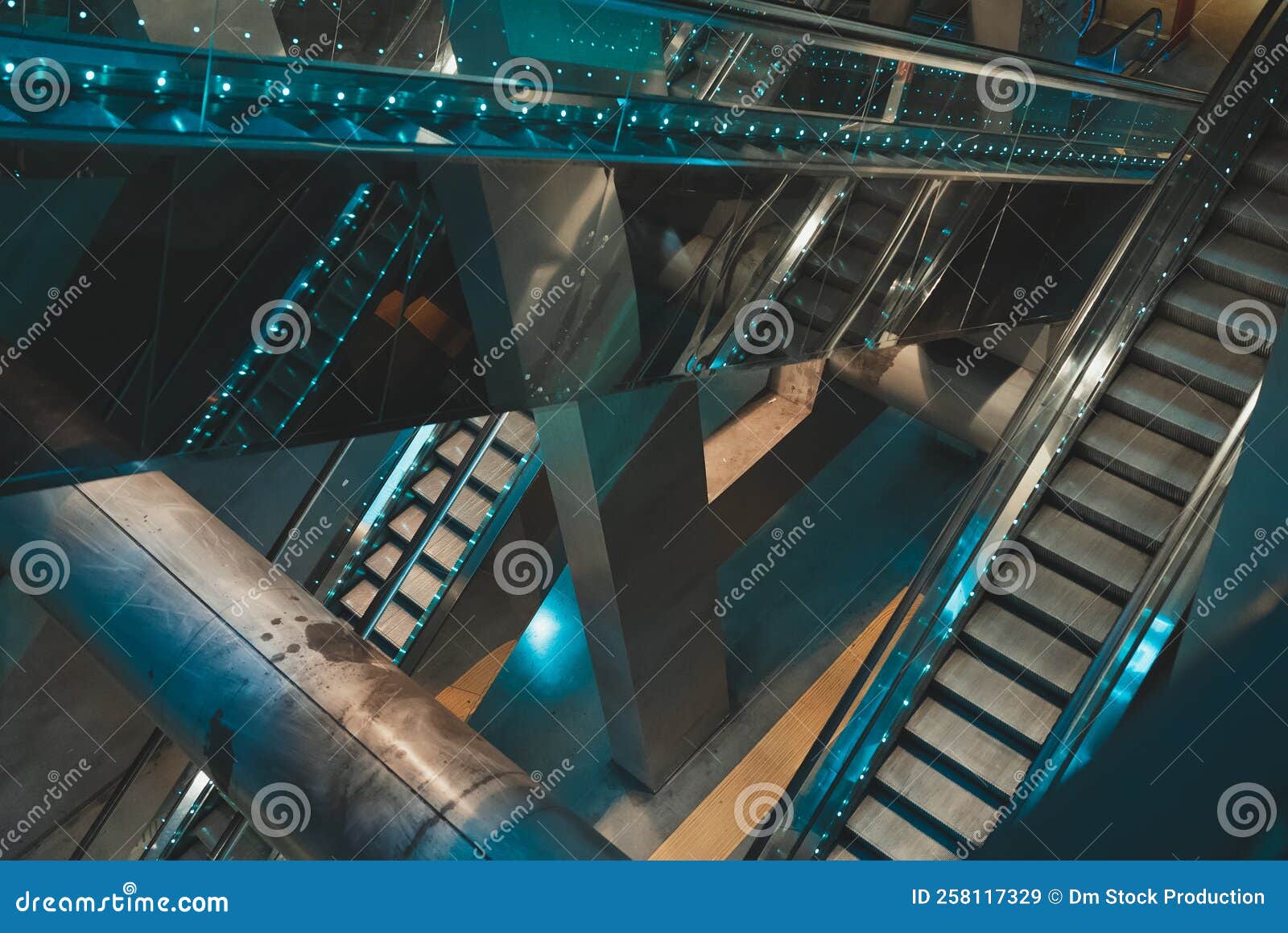 Electric Escalators in Metro. Stock Image - Image of ladder, light ...