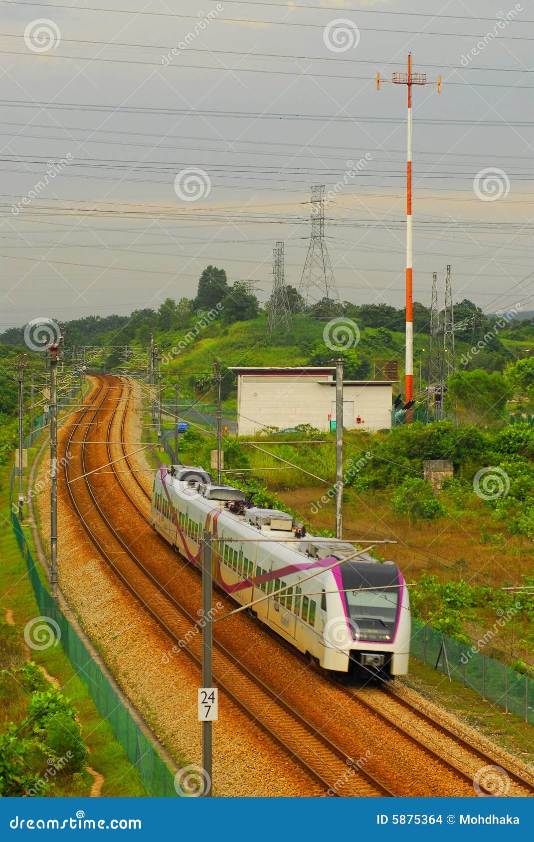 Electric Express Rail Link Train Stock Photo - Image of building, clean ...