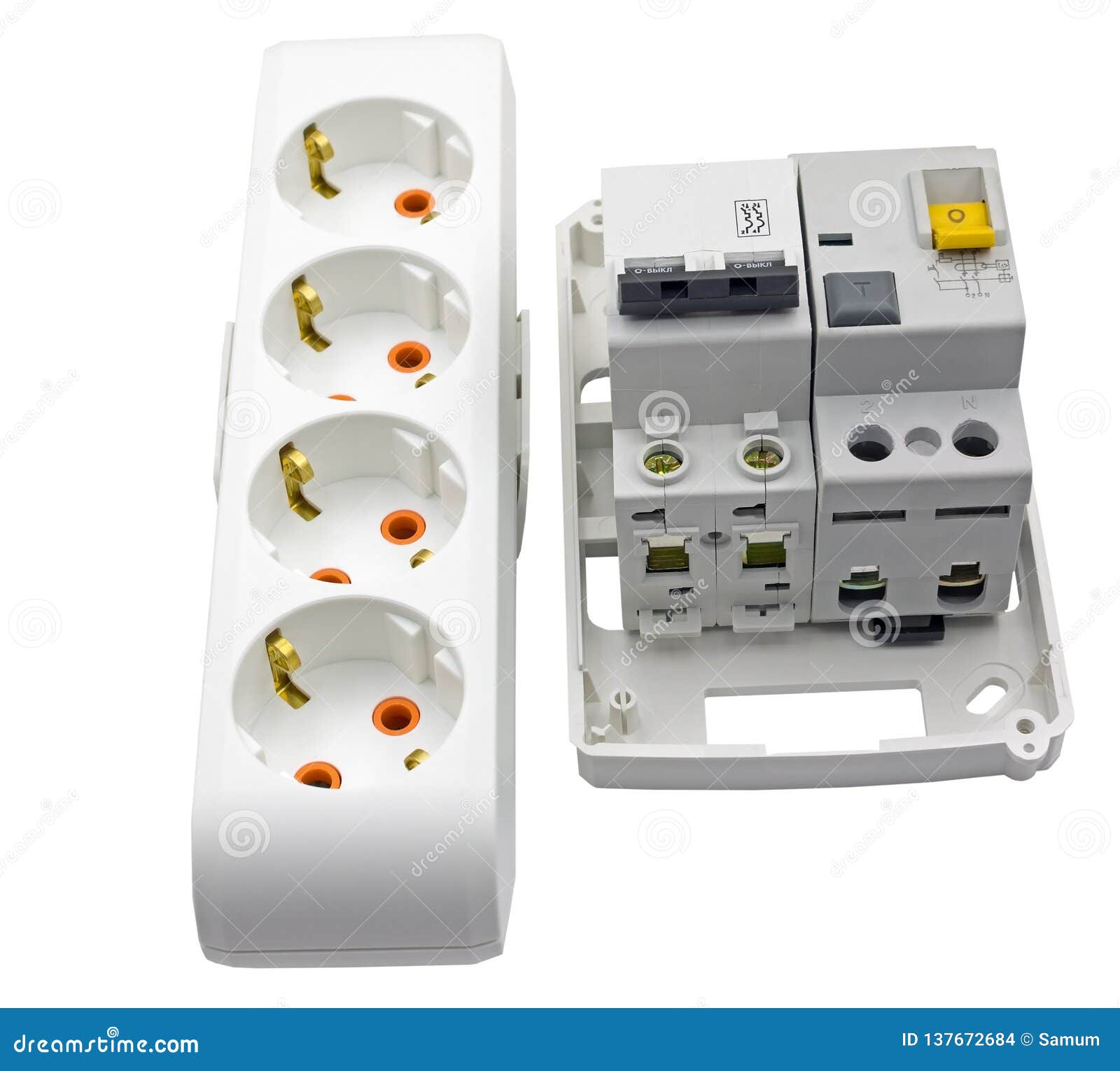 Electric Extension and Automatic Circuit Breaker Stock Photo - Image of ...