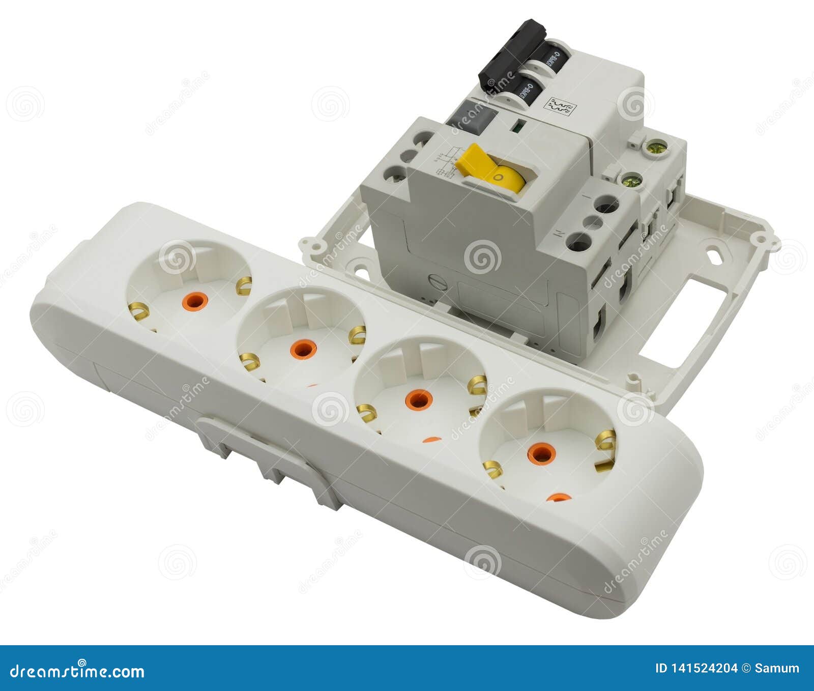 Electric Extension and Automatic Circuit Breaker Stock Photo - Image of ...