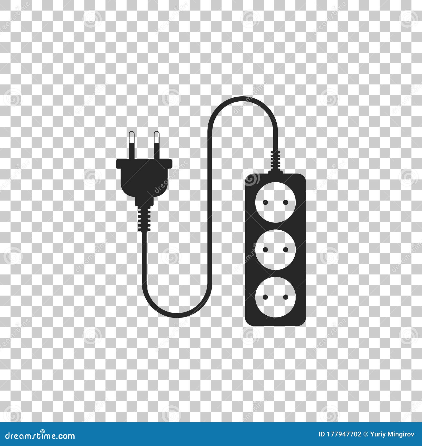 Electric Extension Cord Icon Isolated on Transparent Background. Power ...