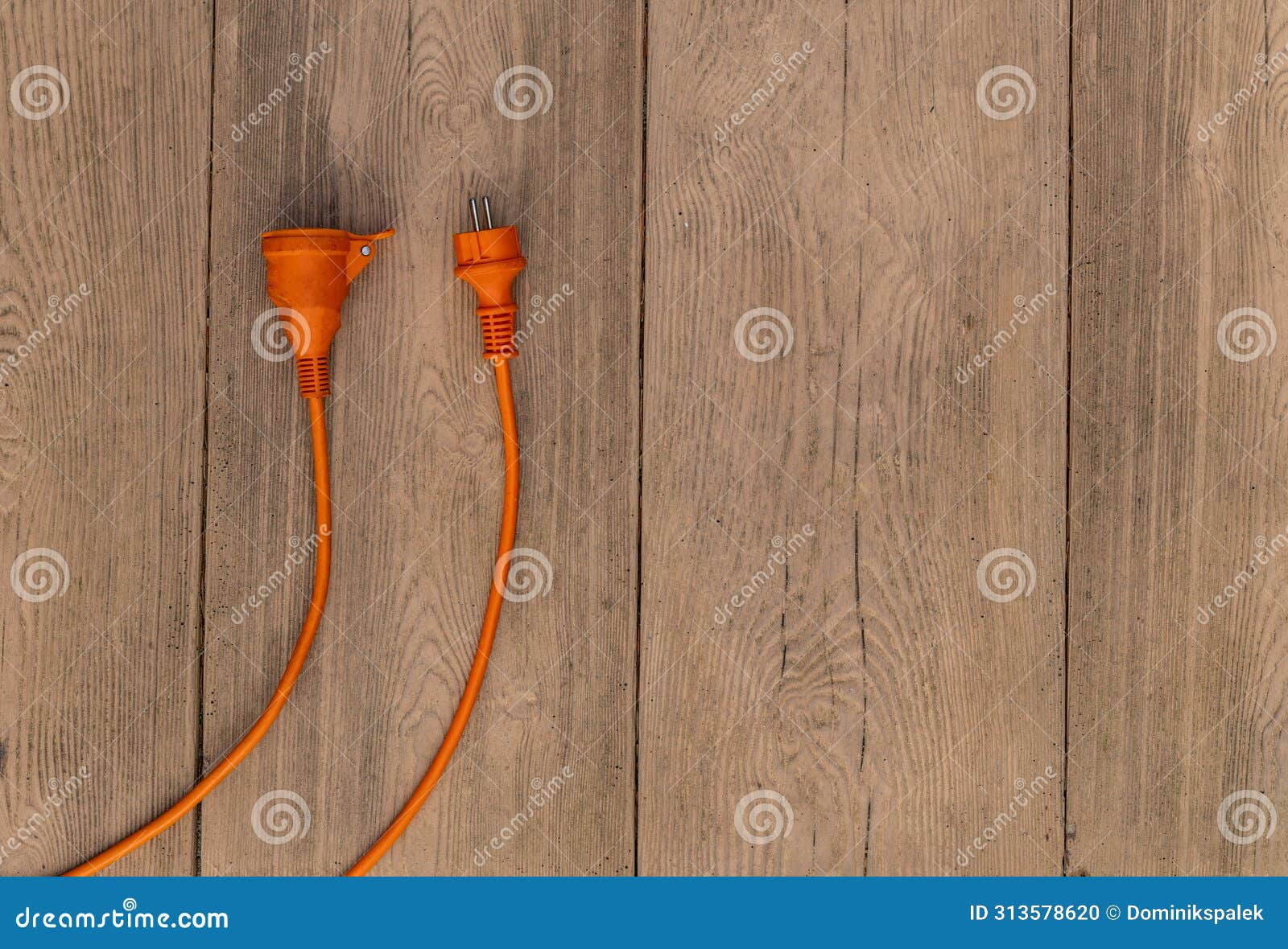 Electric Extension Cord and Power Connection in the Garden Stock Photo ...