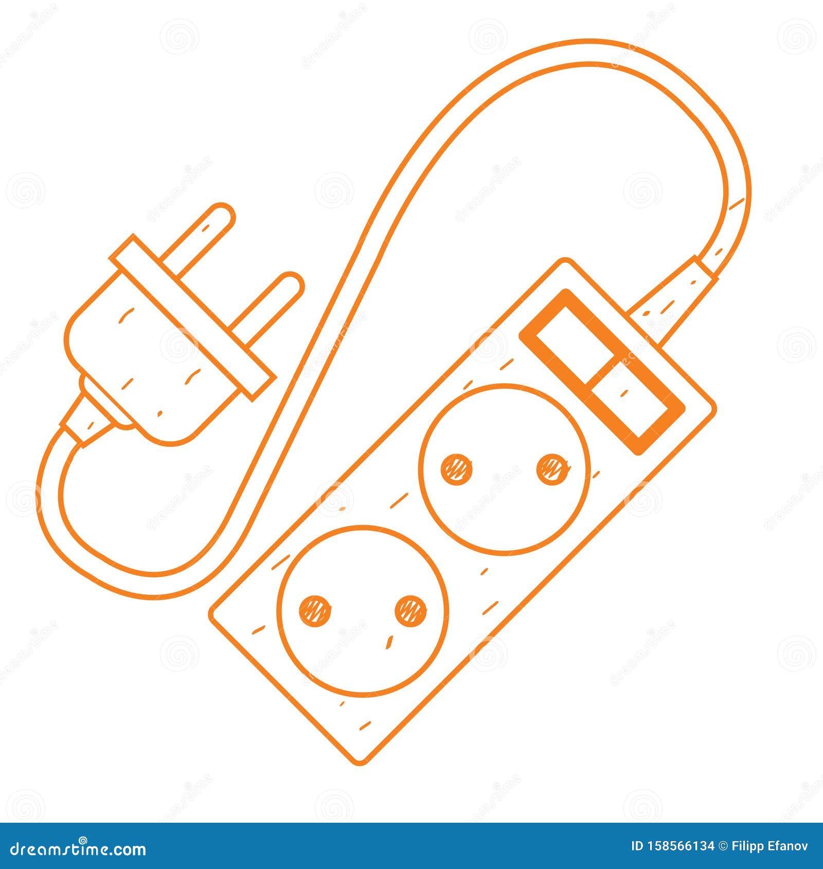 Electric Extension Cord, Socket and Plug the Appliance Outline Drawing ...